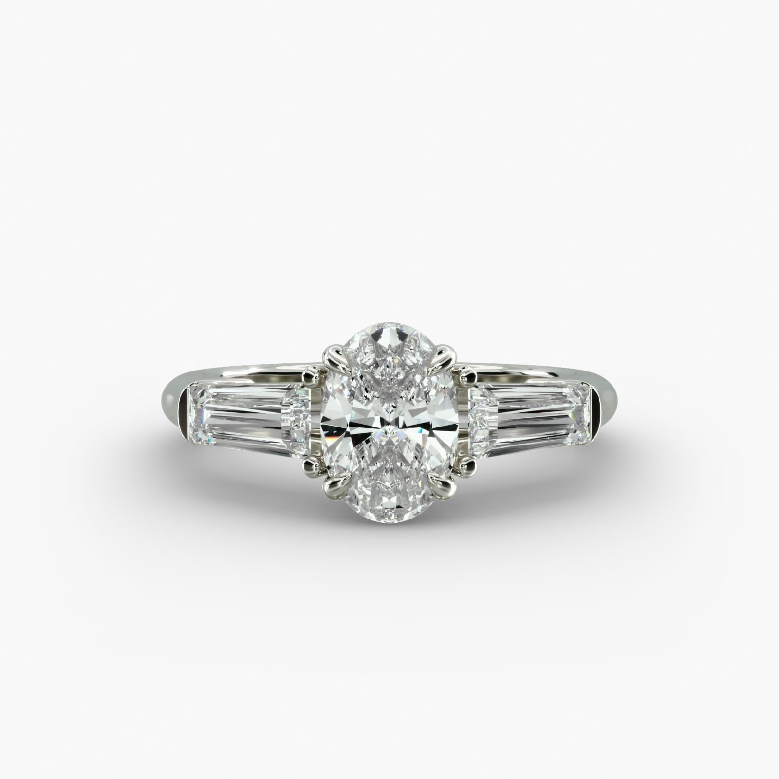 Star Jewel 2.1 Ct Oval Cut Diamond Ring for Her - 14K White Gold Plated ...