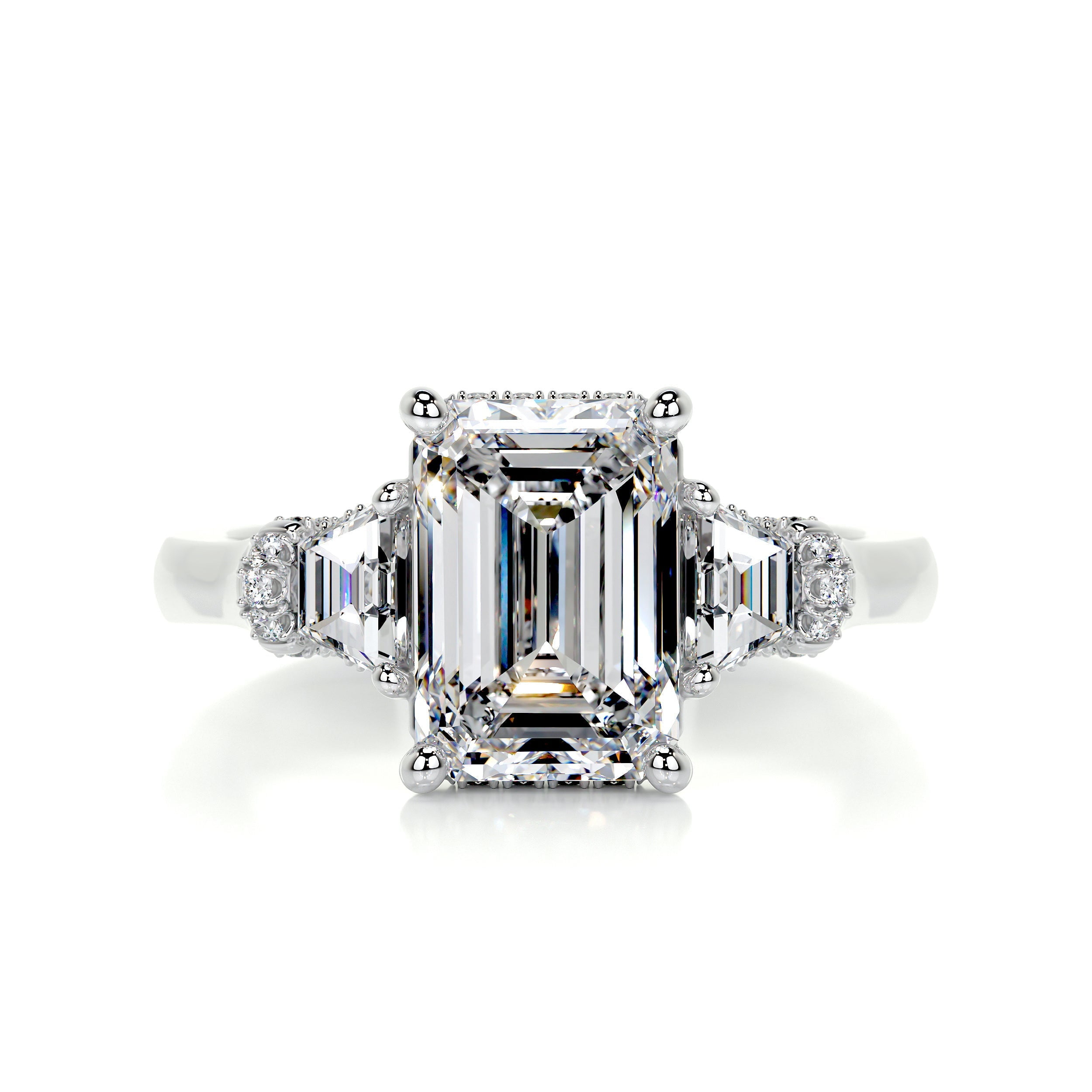 Star Jewel 2.1 Ct Emerald Cut Three-Stone Diamond Wedding Ring for ...