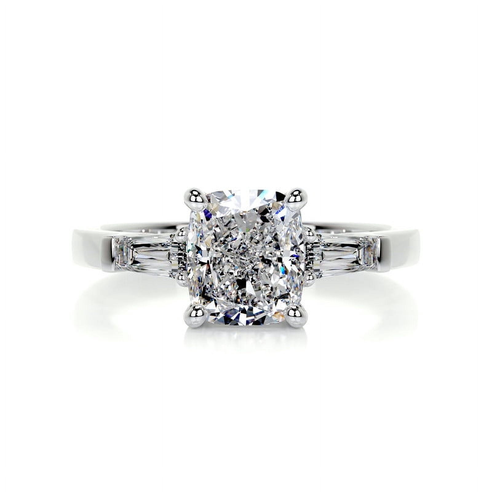 Star Jewelry 2.2 Ct Cushion Cut Moissanite Mid Century Engagement Ring ...
