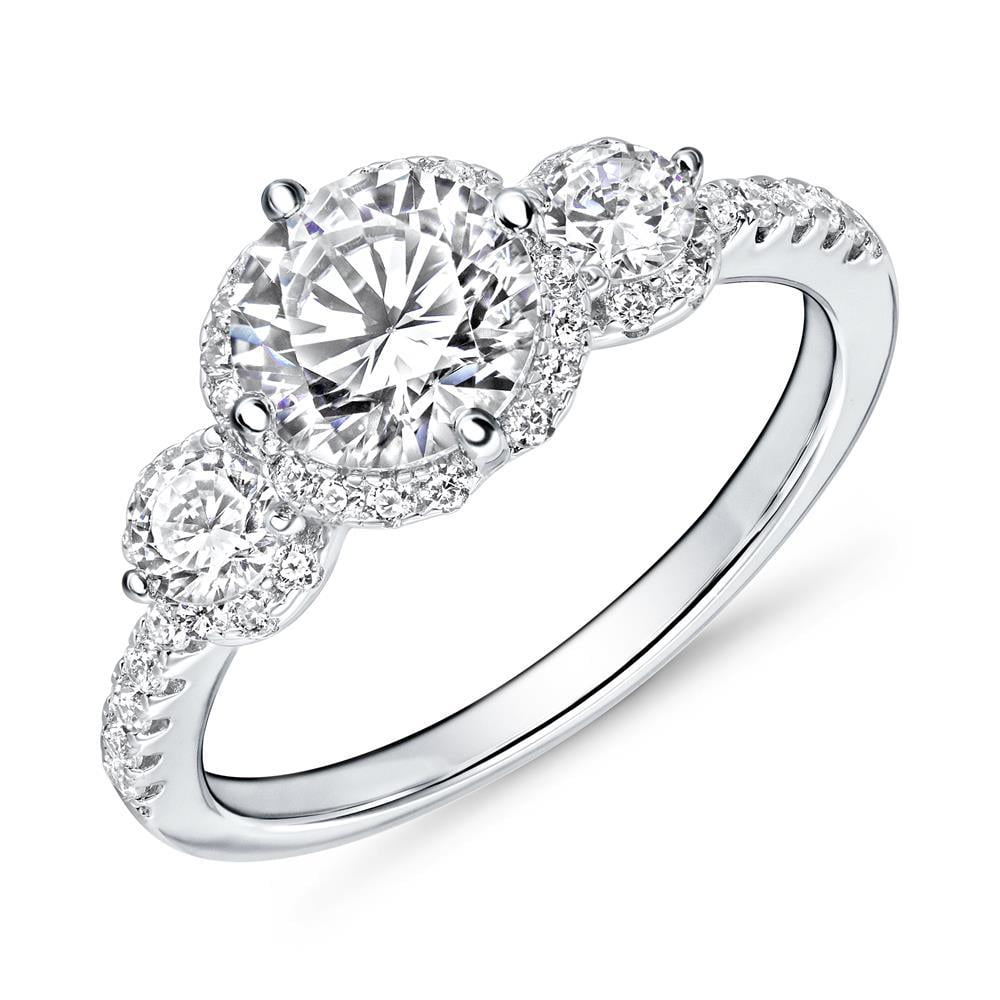 Star Jewelry 2.4 Ct Multi-Stone Round Cut Moissanite Engagement Rings ...
