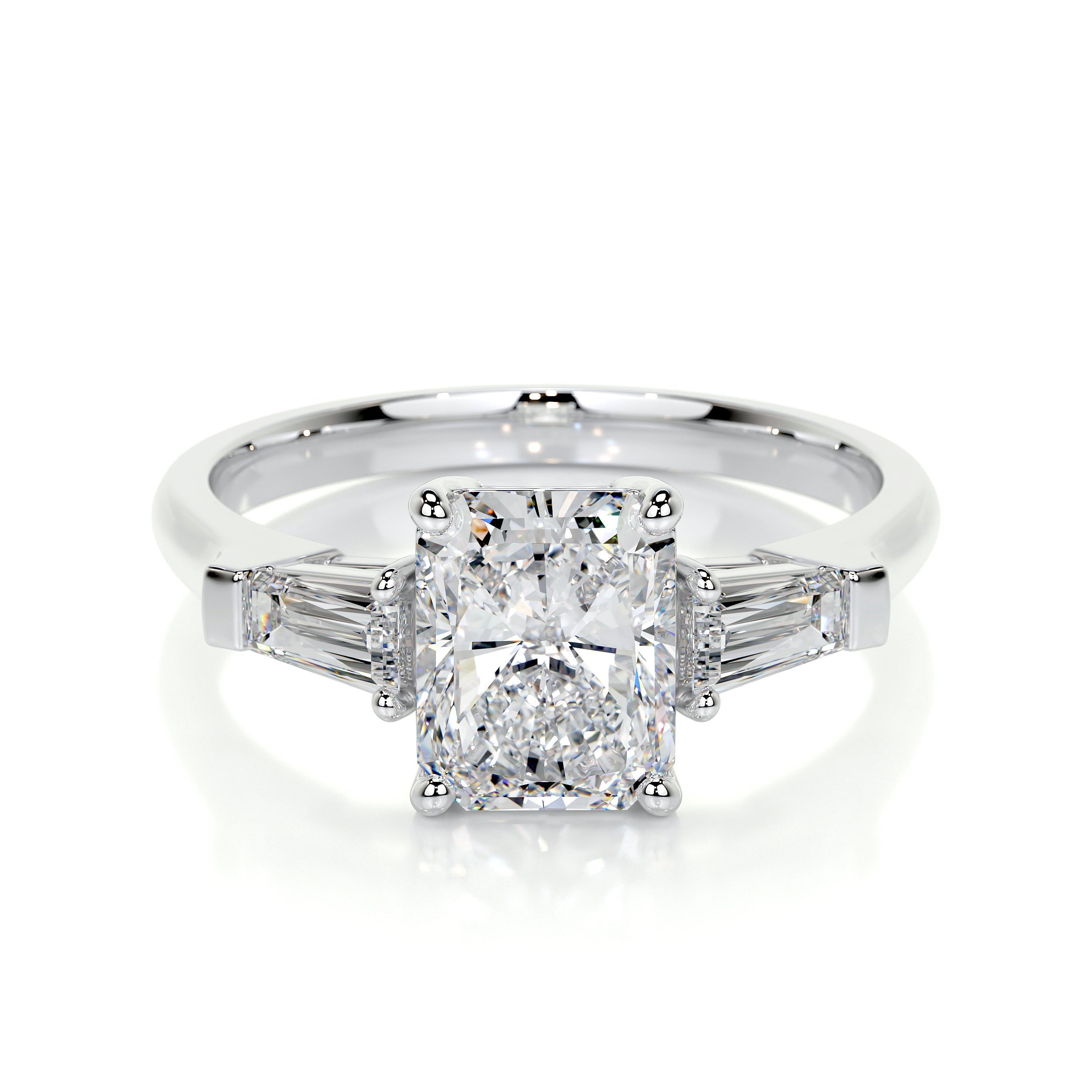 Star Jewelry Wedding Moissanite Ring - Three-Stone Style Ring for Her ...