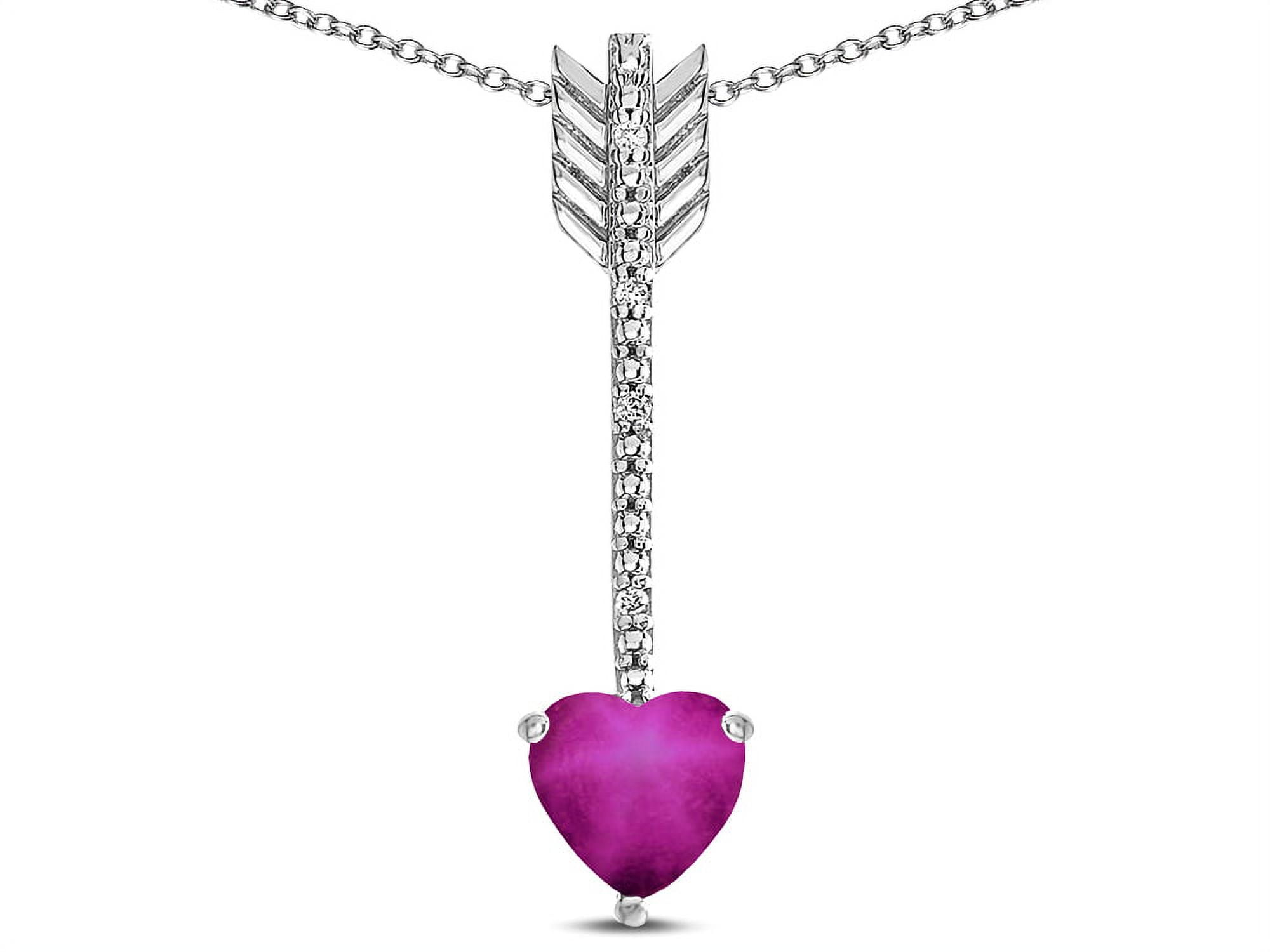 Star K 6mm Created Star Ruby Heart Arrow Bar Pendant Necklace - Walmart.com