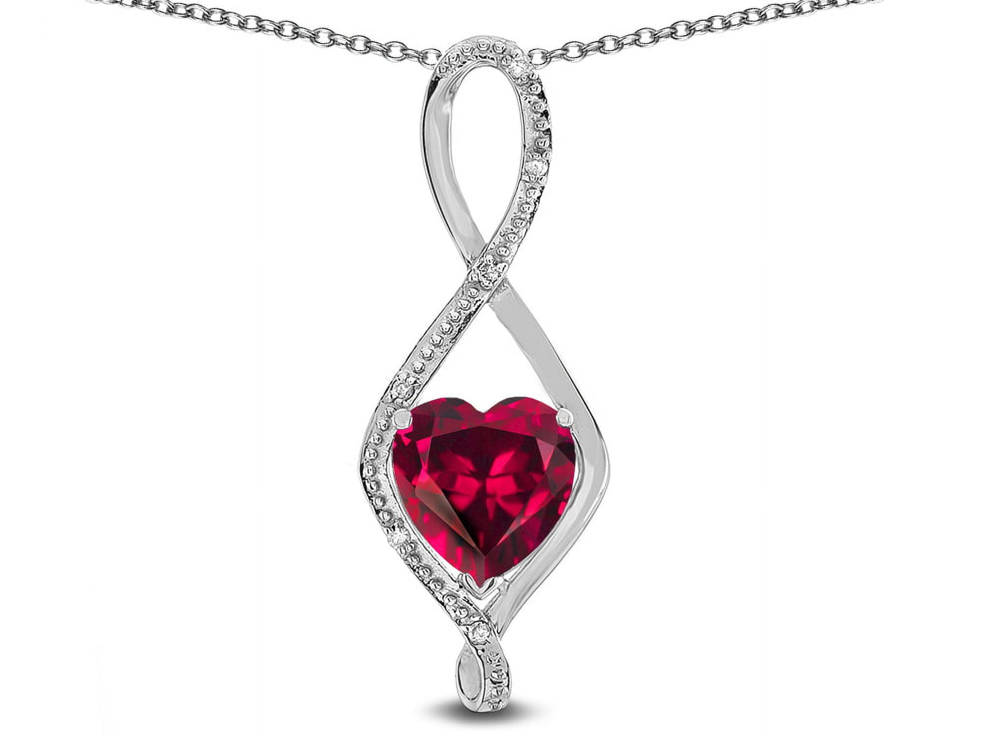 Star K 8mm Created Ruby Heart Infinity Loop Pendant Necklace - Walmart.com