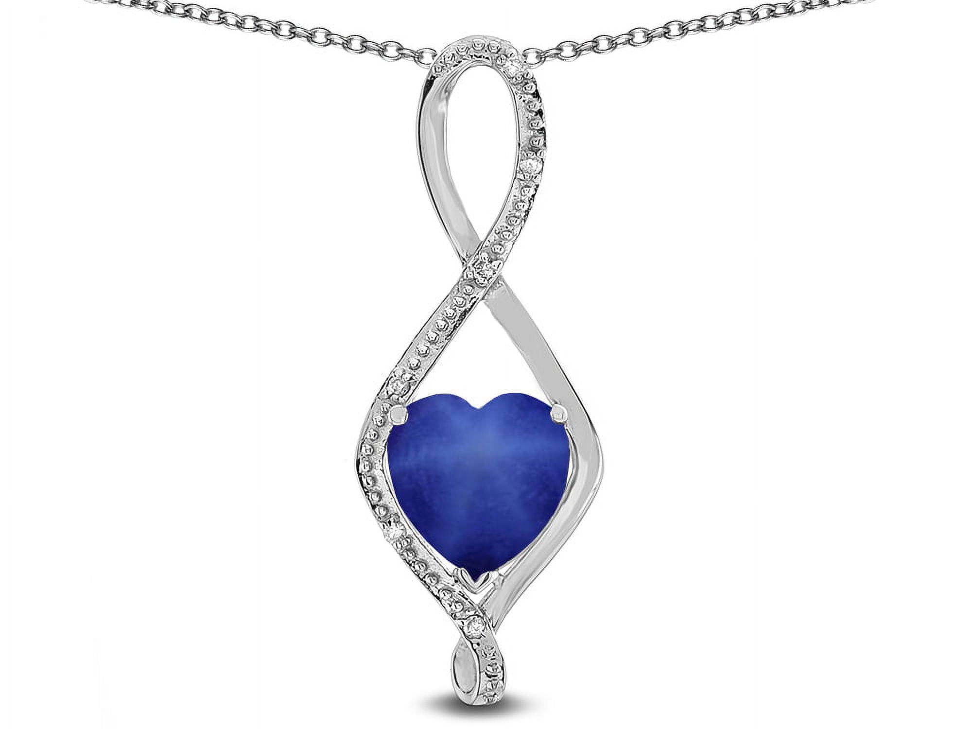 Star K 8mm Created Star Sapphire Heart Infinity Loop Pendant Necklace ...