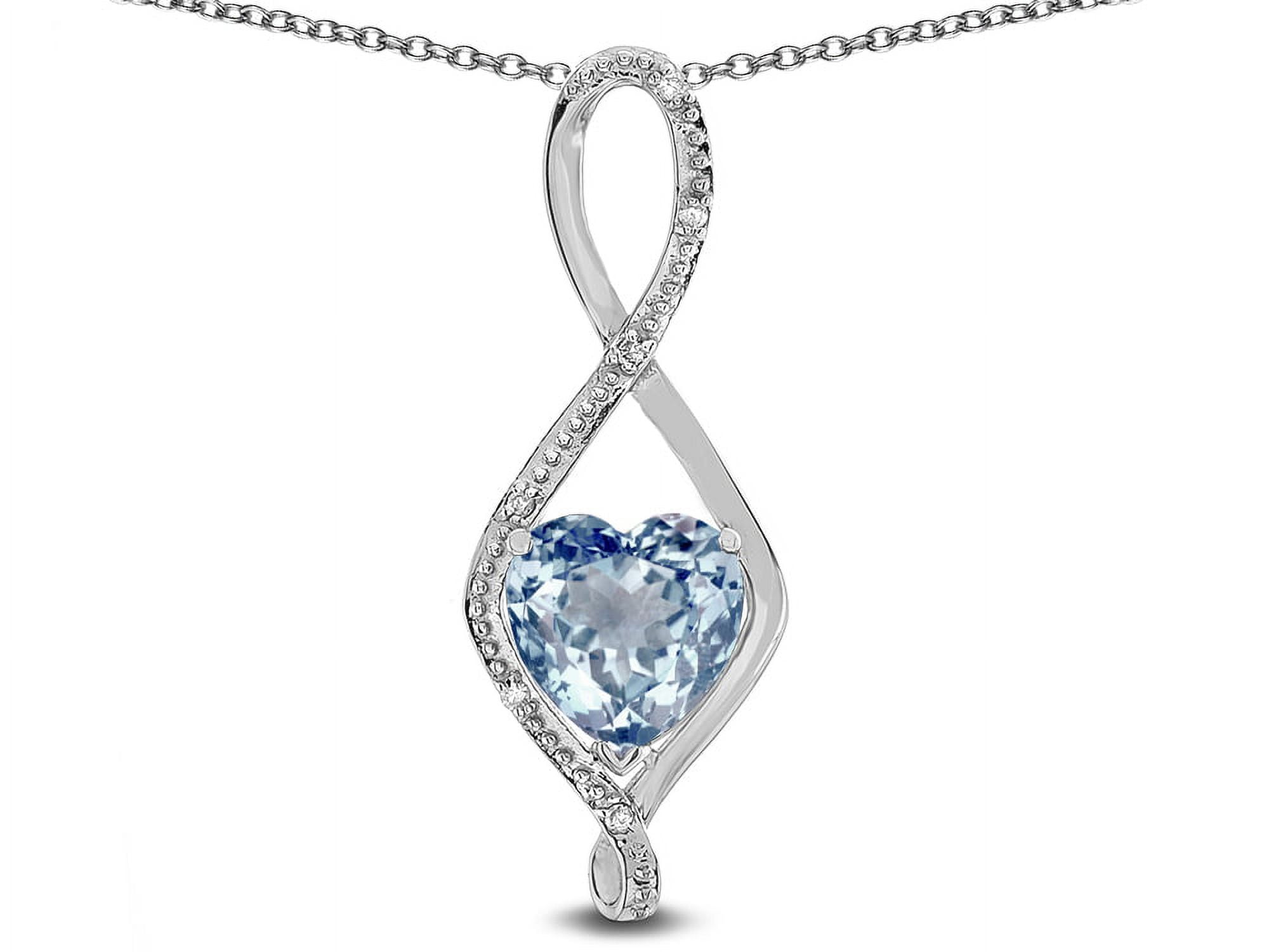 Star K 8mm Genuine Sky Blue Topaz Heart Infinity Loop Pendant Necklace ...
