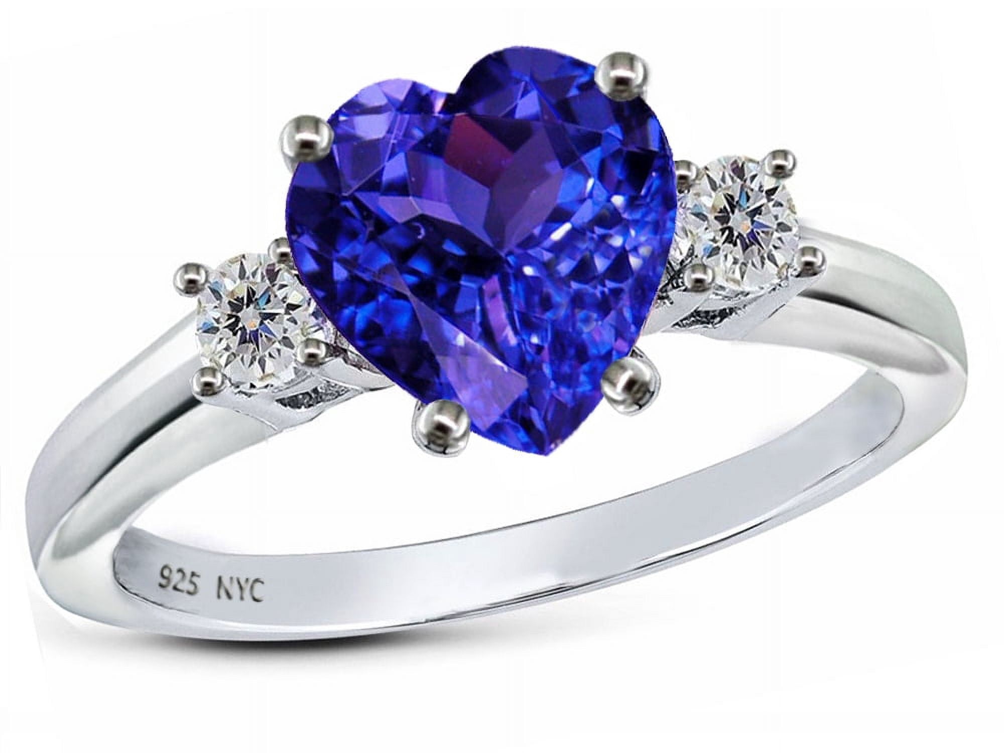Star K 8mm Heart Shape Simulated Tanzanite Ring - Walmart.com