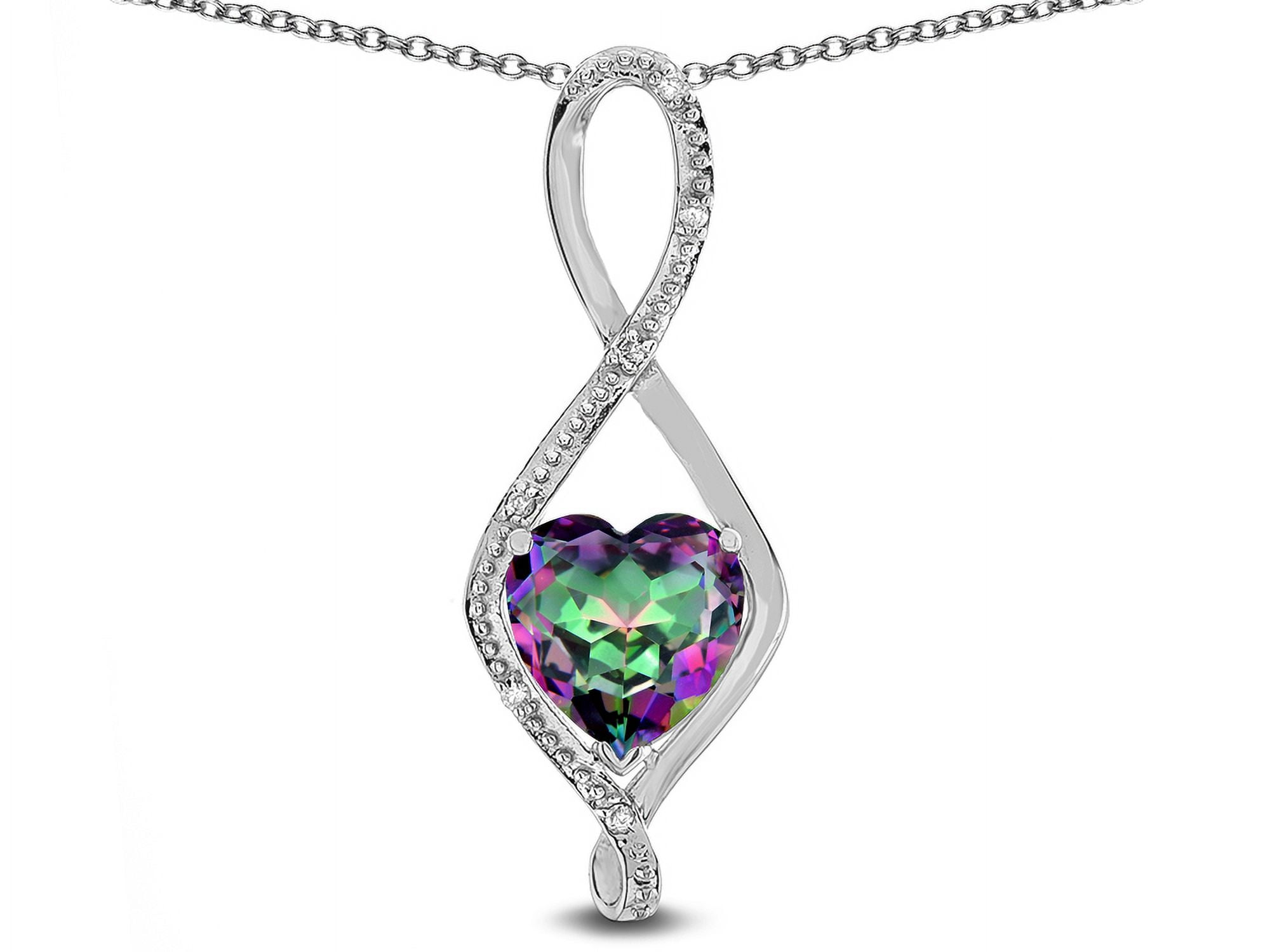 Star K 8mm Rainbow Mystic Topaz Heart Infinity Loop Pendant Necklace ...