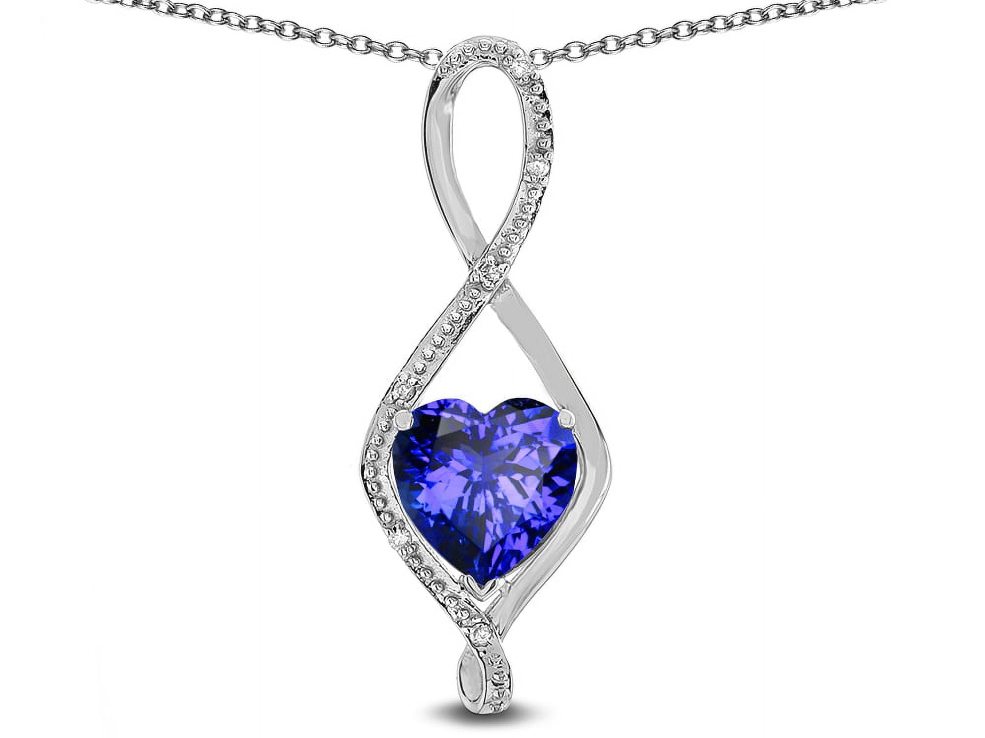 Star K 8mm Simulated Tanzanite Heart Infinity Loop Pendant, Birthstone ...