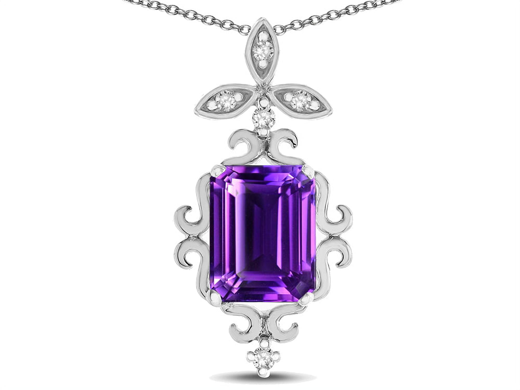 Star K Antique Vintage Design Octagon Cut Genuine Amethyst Pendent ...