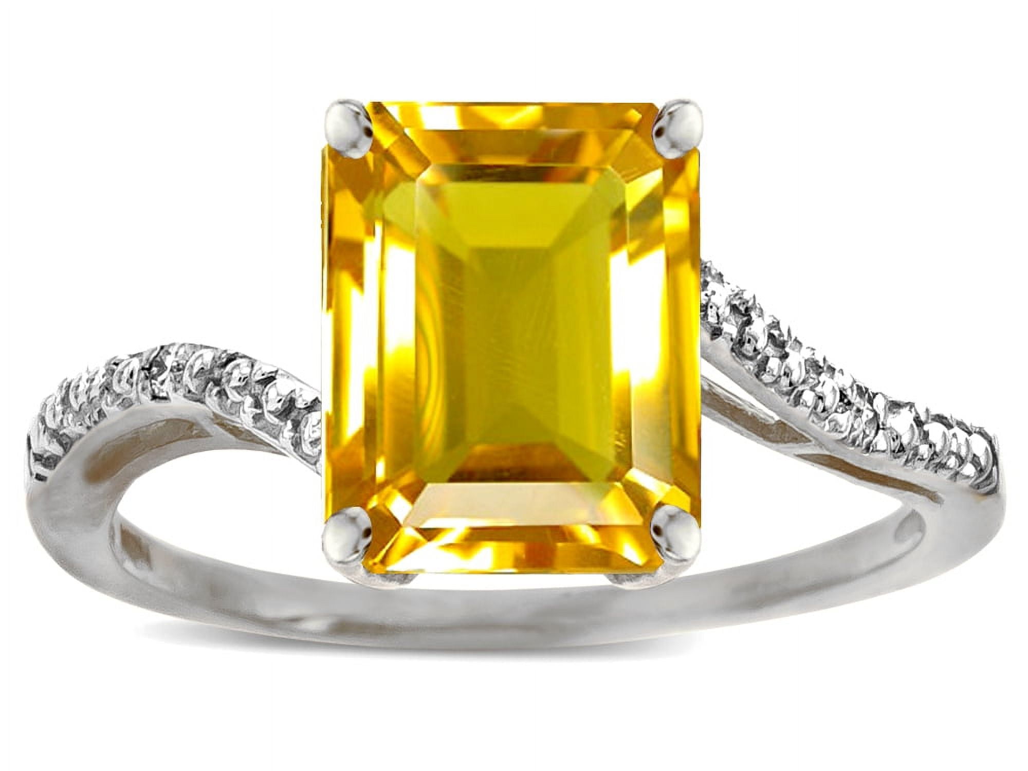Star K Big Stone Octagon Emerald Cut 10x8 Citrine Bypass solitaire ring ...