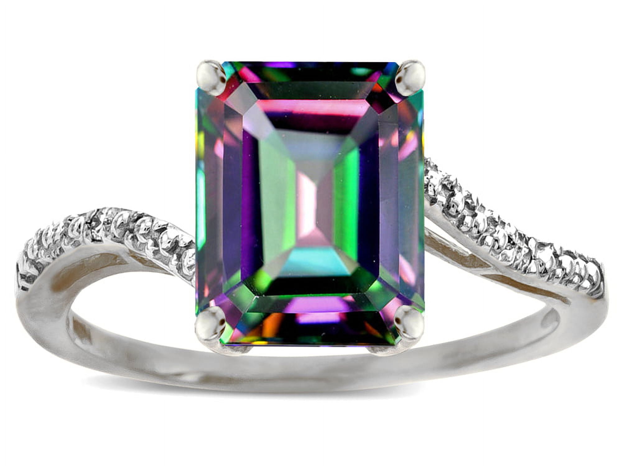 Star K Big Stone Octagon Emerald Cut 10x8 Mystic Topaz Bypass solitaire ...