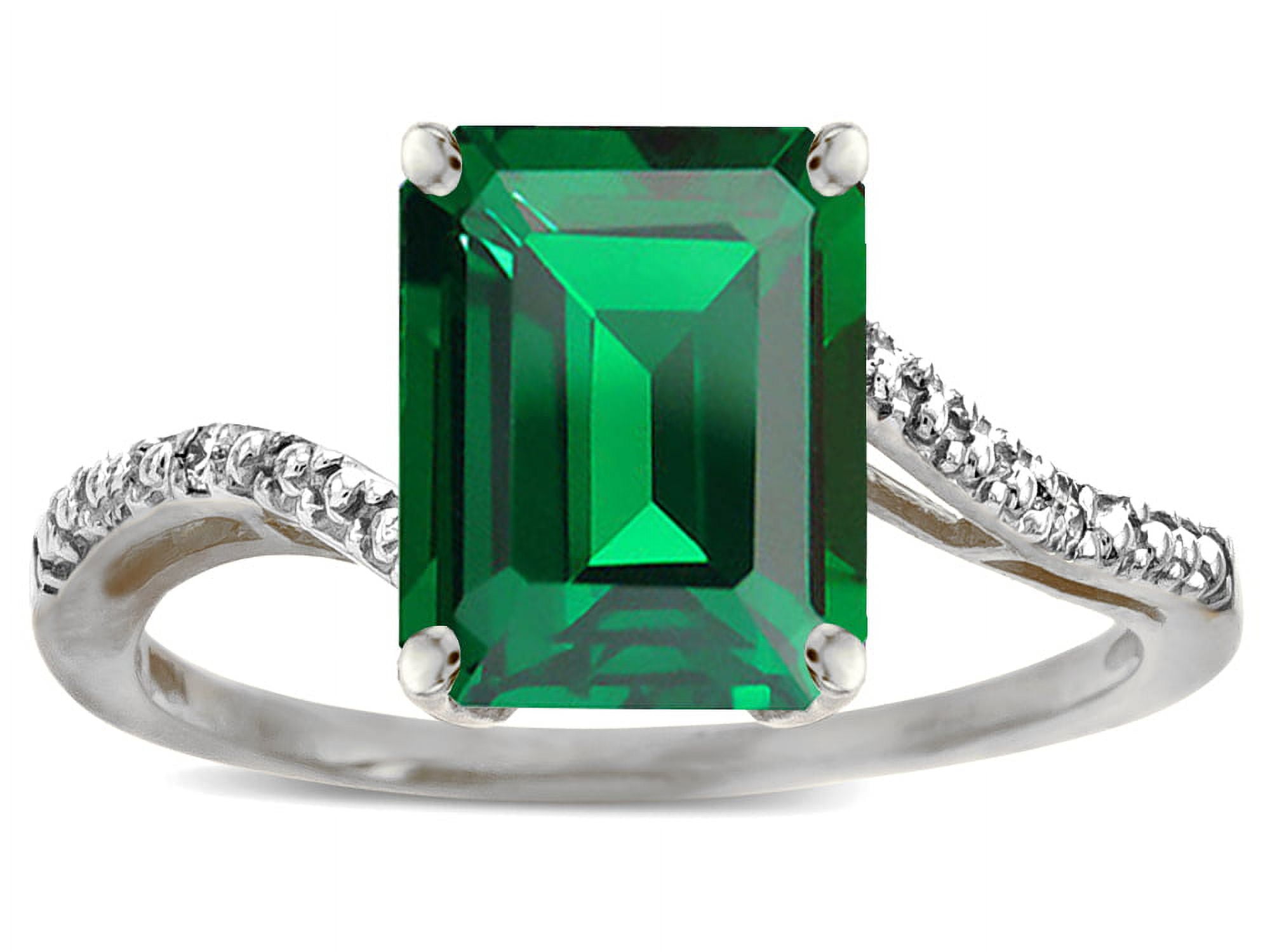 Star K Big Stone Octagon Emerald Cut 10x8 Simulated Emerald Bypass ...