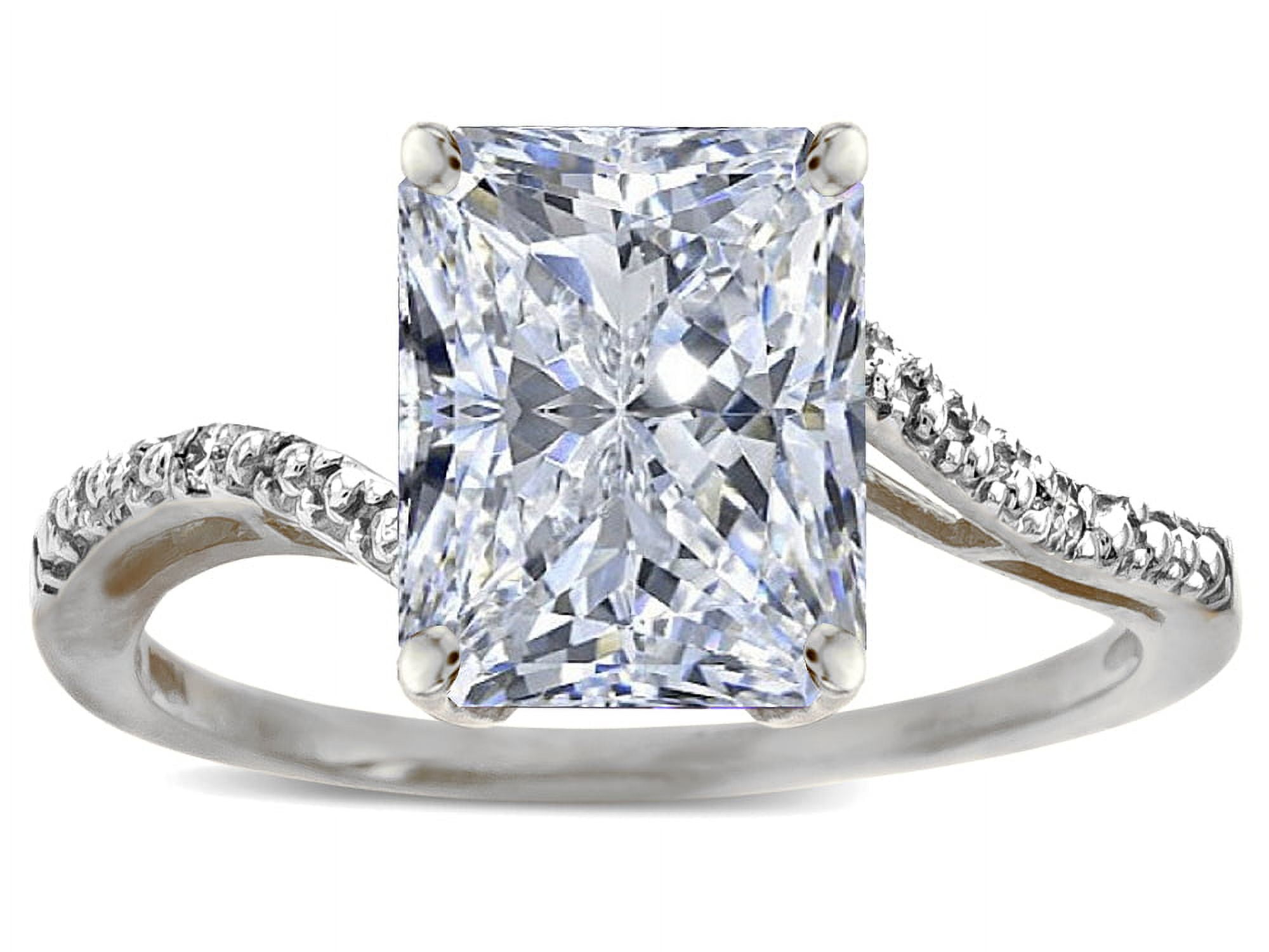 Star K Big Stone Octagon Emerald Cut 10x8 White Topaz Bypass solitaire ...