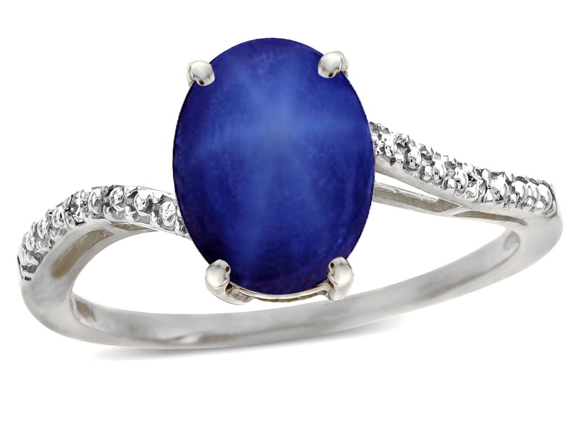 Star K Big Stone Oval 10x8 Created Star Sapphire Bypass solitaire ...