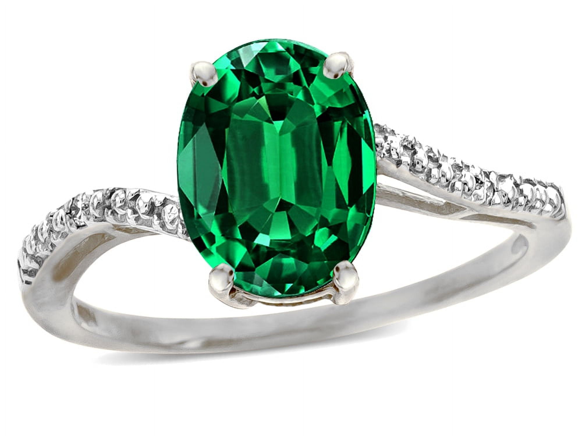 Star K Big Stone Oval 10x8 Simulated Emerald Bypass solitaire ...