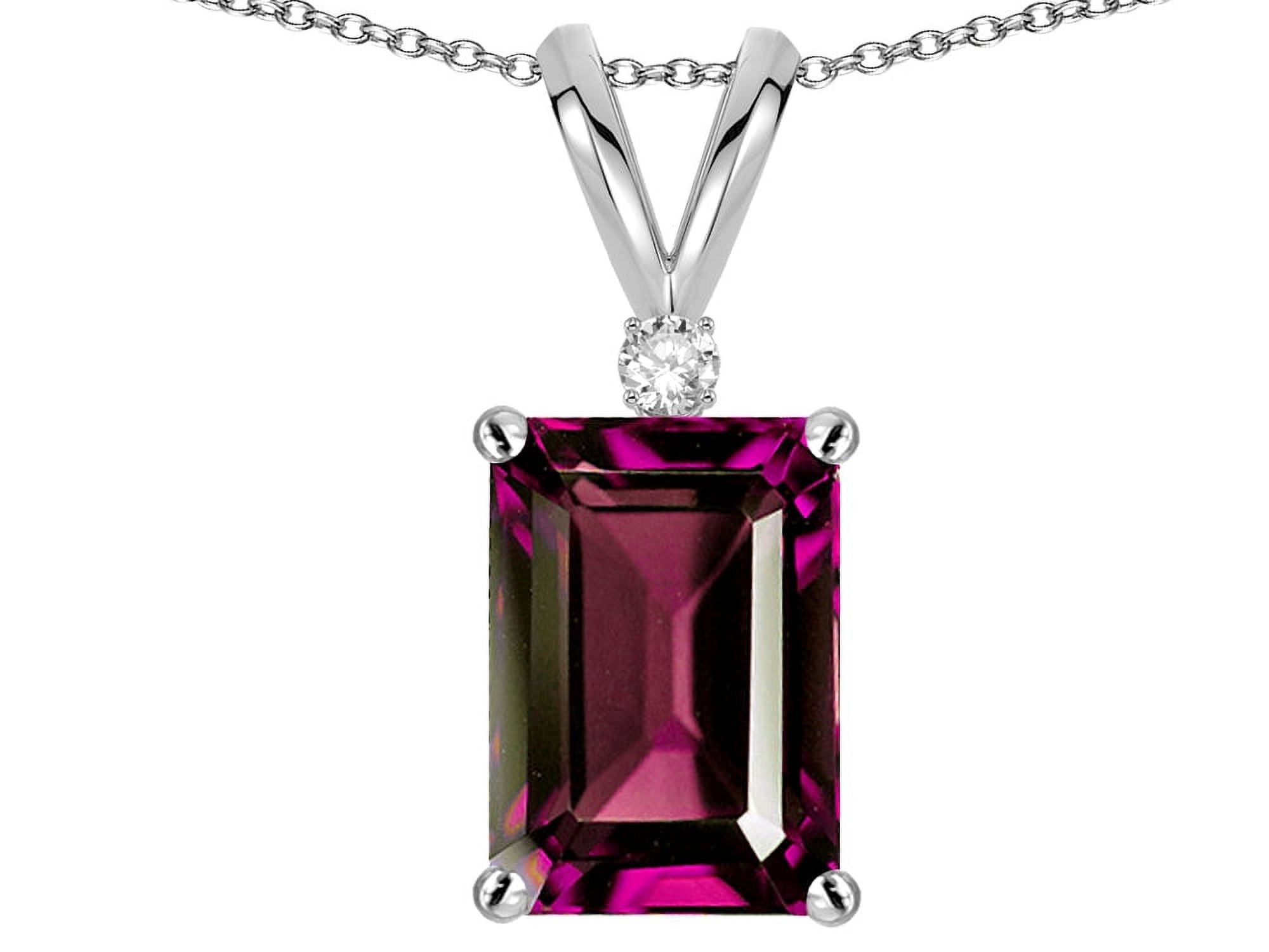 Star K Classic Octagon Emerald Cut 8x6mm Genuine Rhodolite Pendant ...