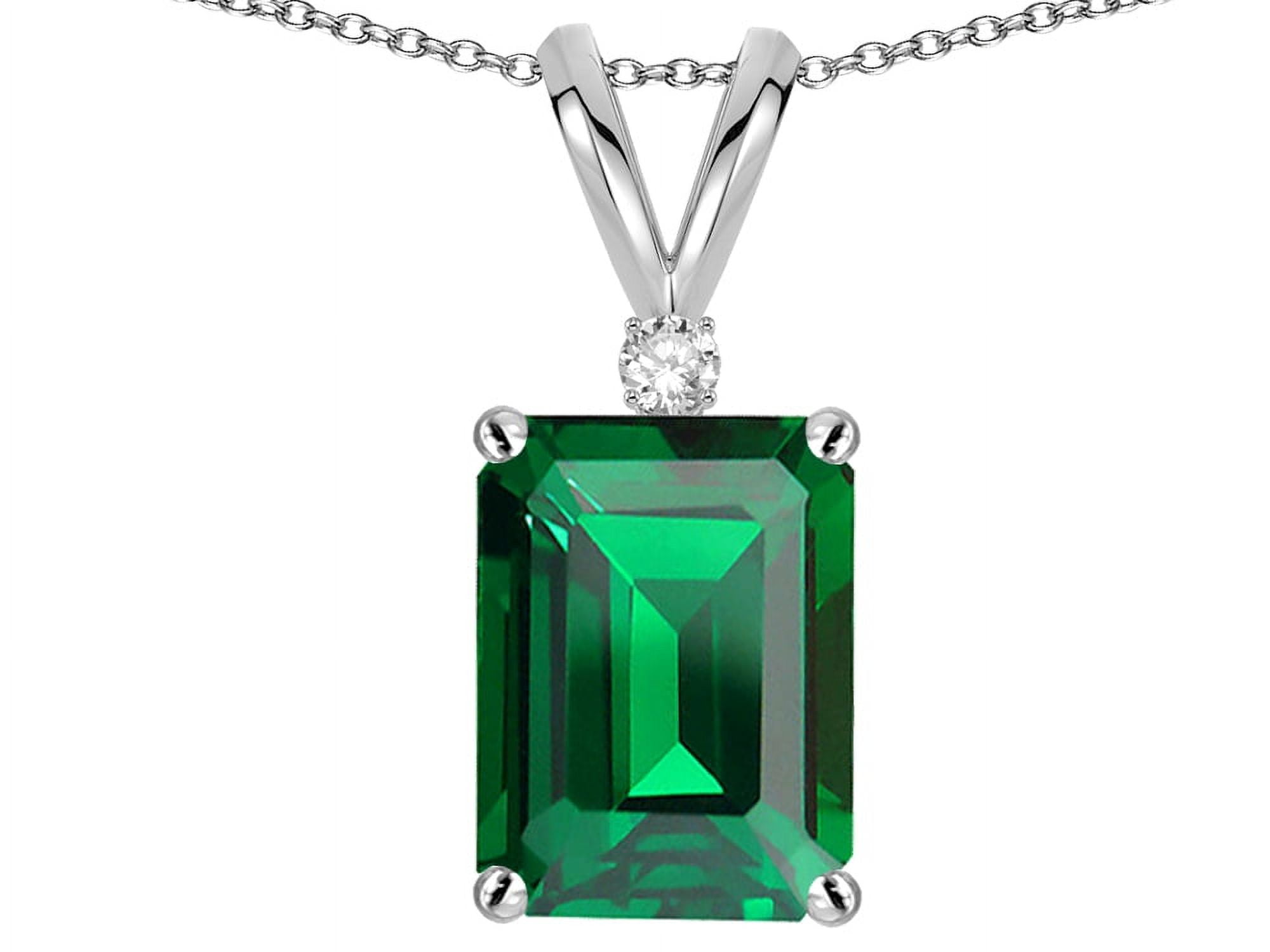 Star K Classic Octagon Emerald Cut 8x6mm Simulated Emerald Pendant ...