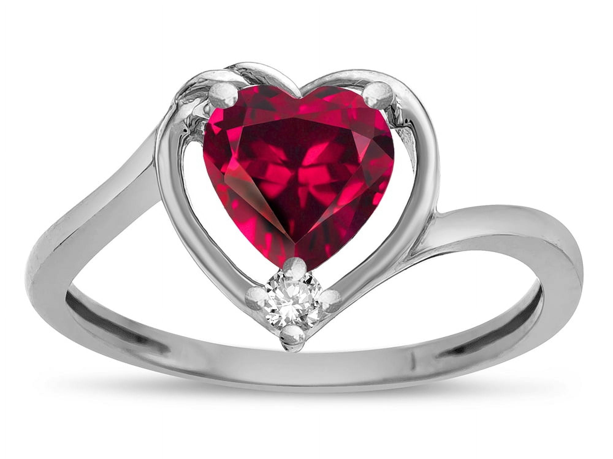 Star K Created Ruby Heart Bypass Love Knot Promise Ring - Walmart.com