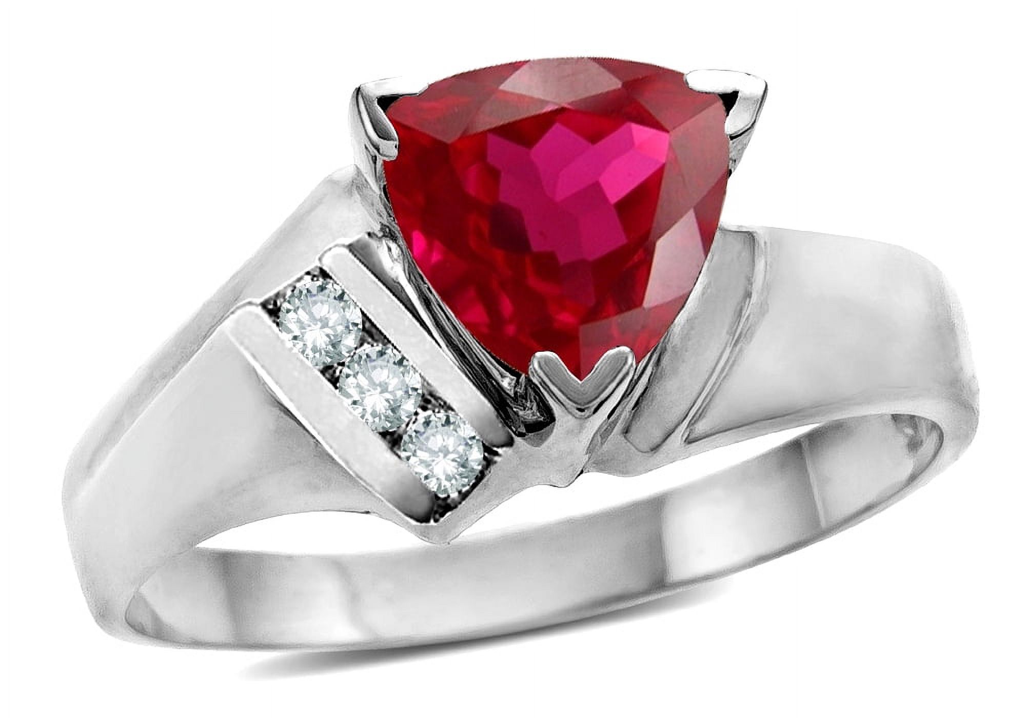 Star K Created Ruby Triangle Trillion 7mm Contemporary Modern Designer ...
