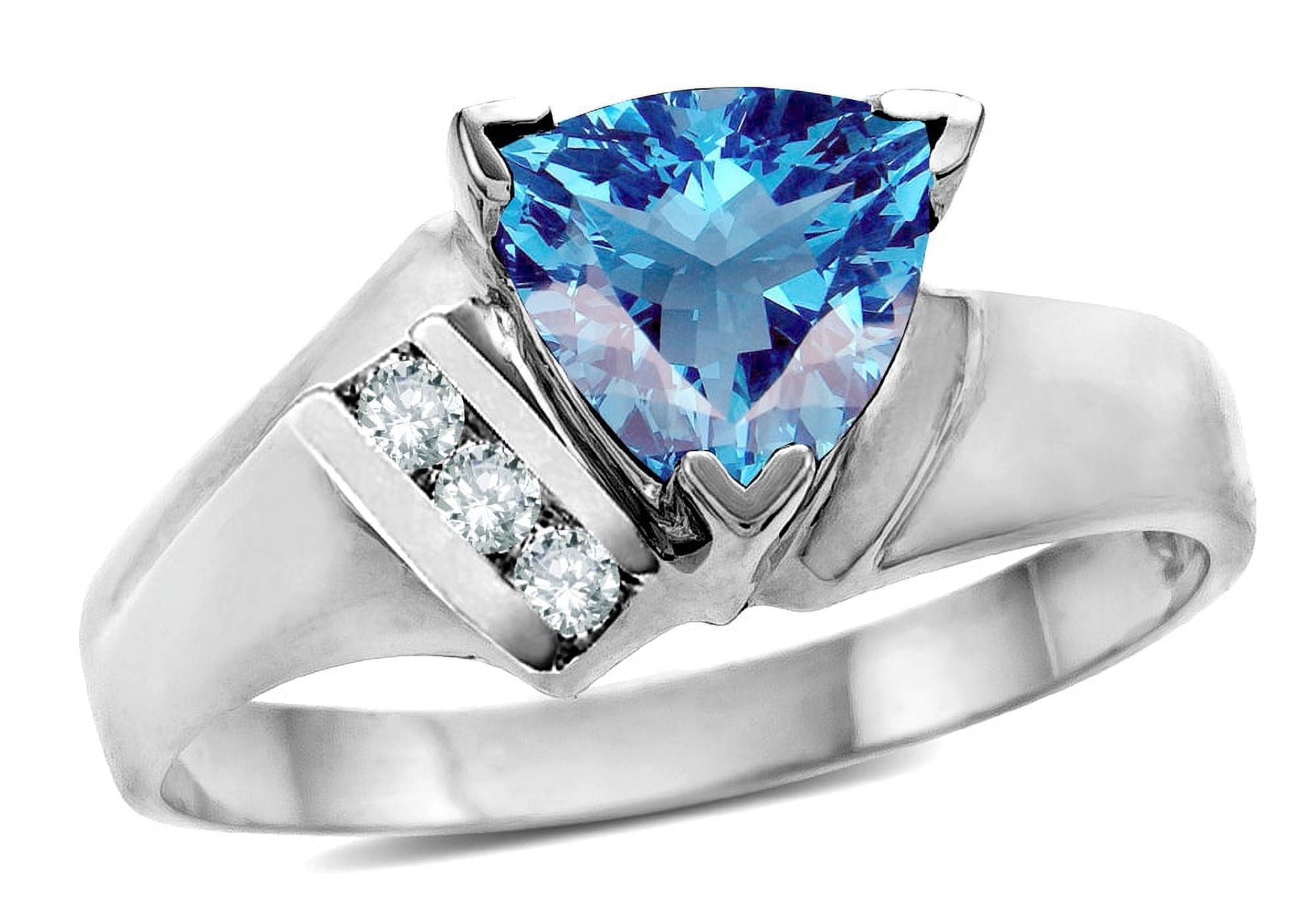 Star K Genuine Blue Topaz Trillion Triangle Contemporary Modern ...