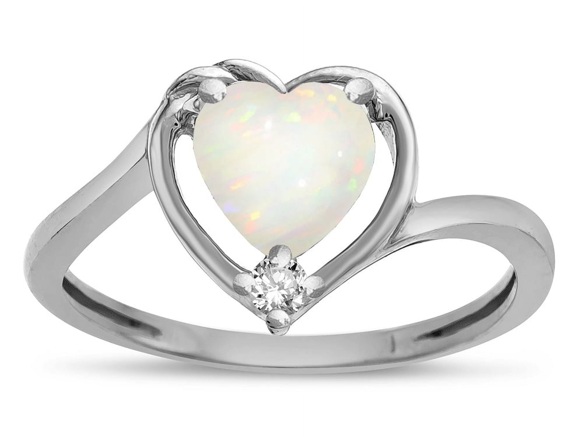Star K Genuine Opal Heart Bypass Love Knot Promise Ring - Walmart.com