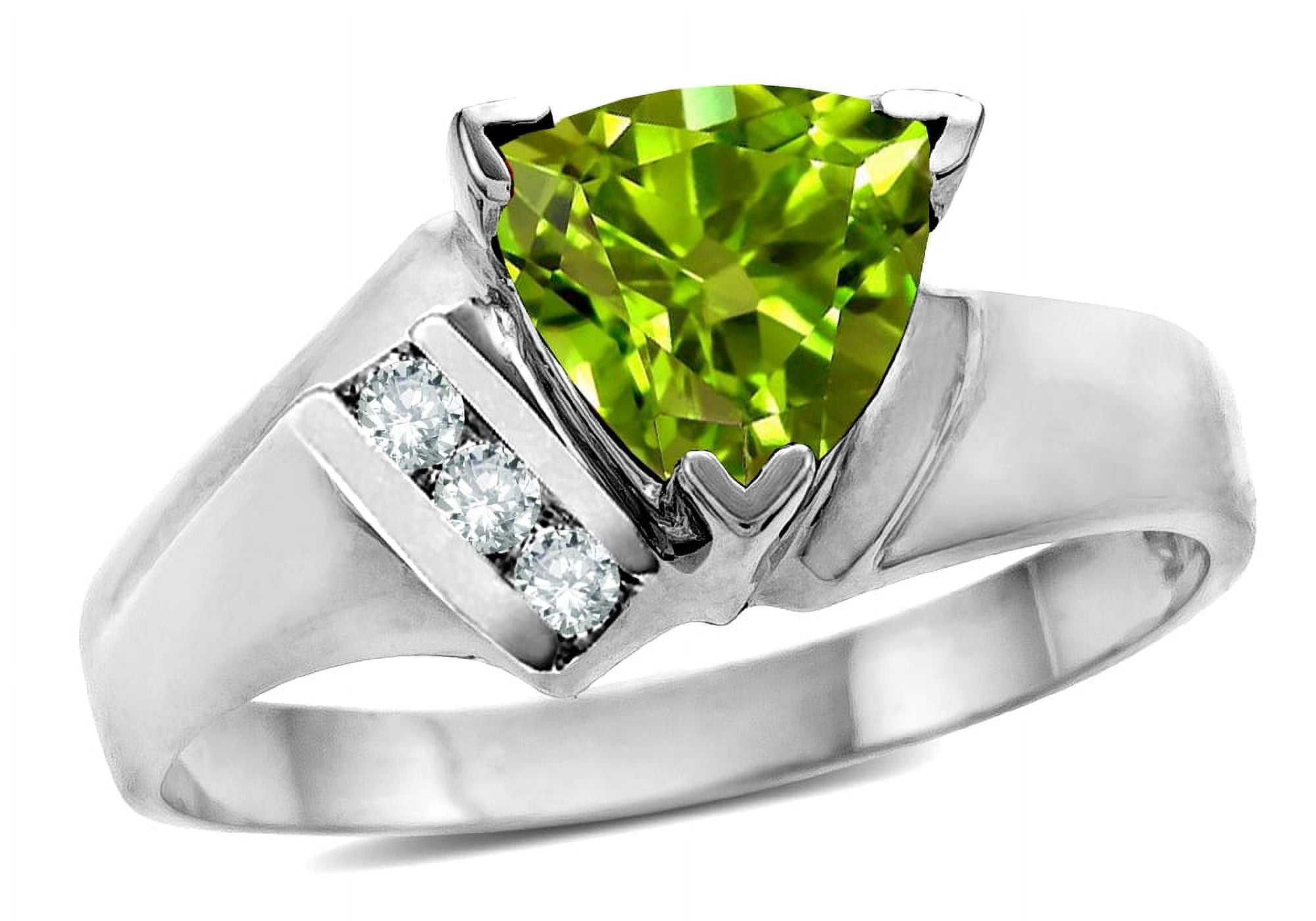 Star K Genuine Peridot Trillion Triangle Contemporary Modern Designer ...