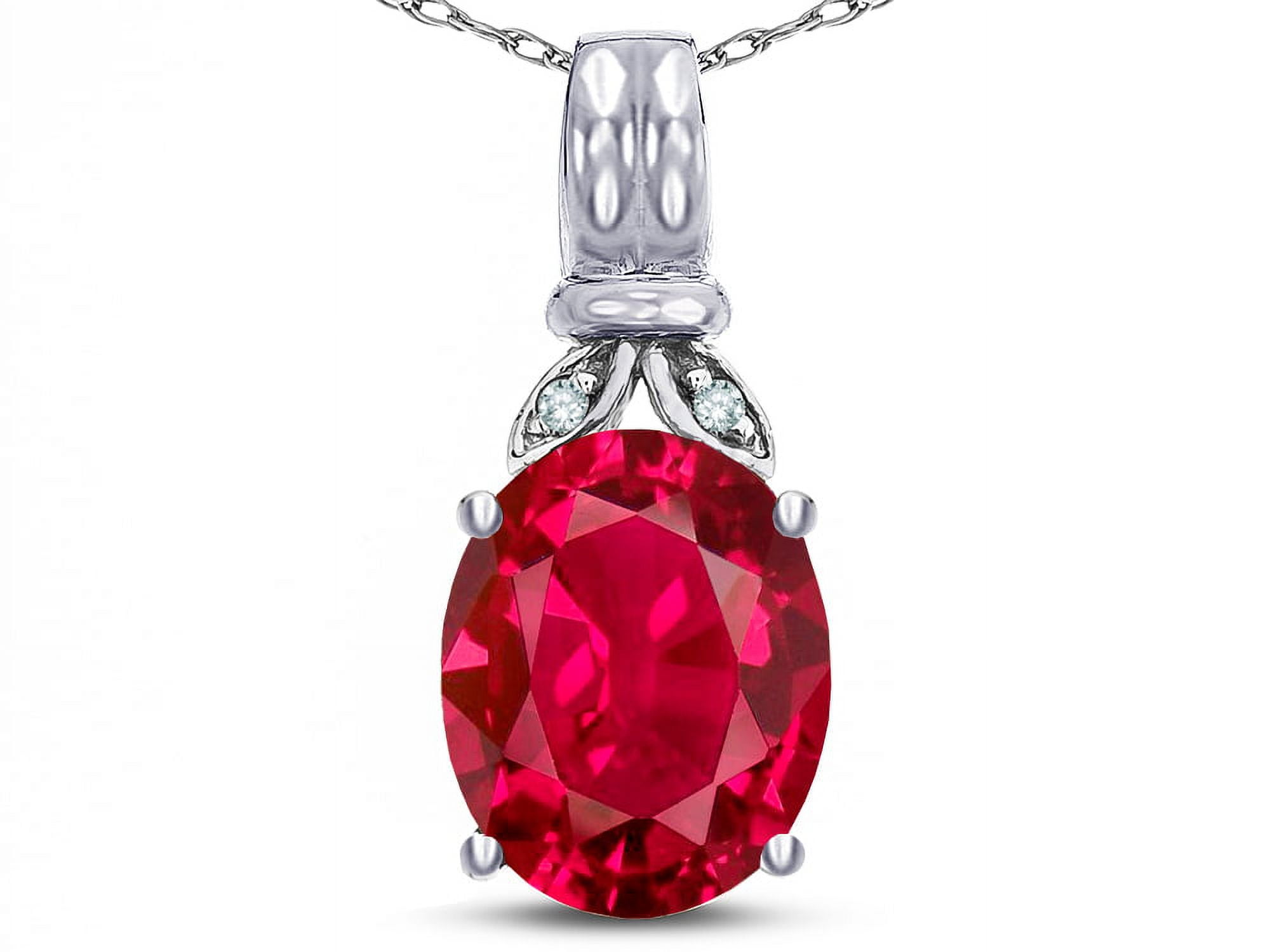 Star K Oval 10x8 Created Ruby Fashion Pendant Necklace - Walmart.com