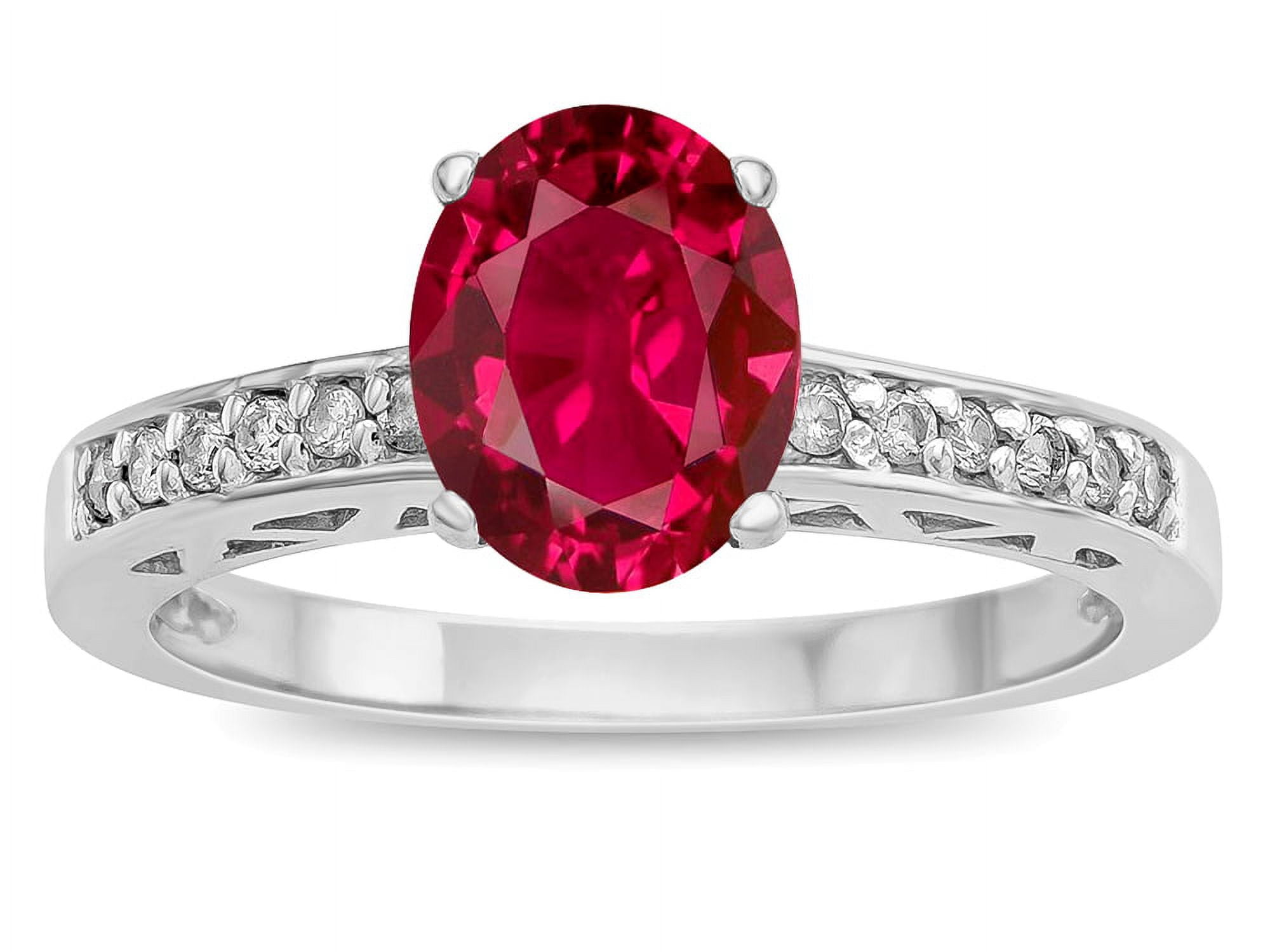 Star K Oval 8x6 Created Ruby Channel Set Engagement Promise Ring ...