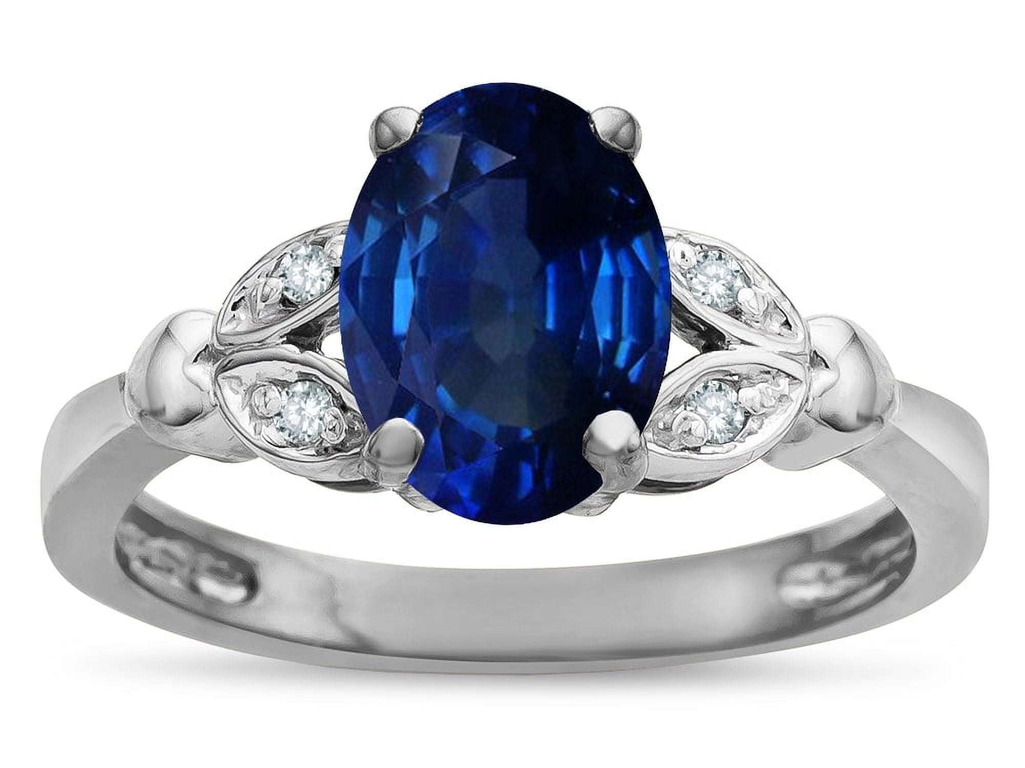 Star K Oval 8x6 Created Sapphire Marquee Design Engagement Promise Ring ...
