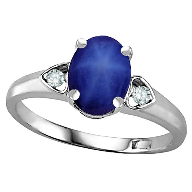 Star K Oval 8x6 Created Star Sapphire Love Promise Ring - Walmart.com
