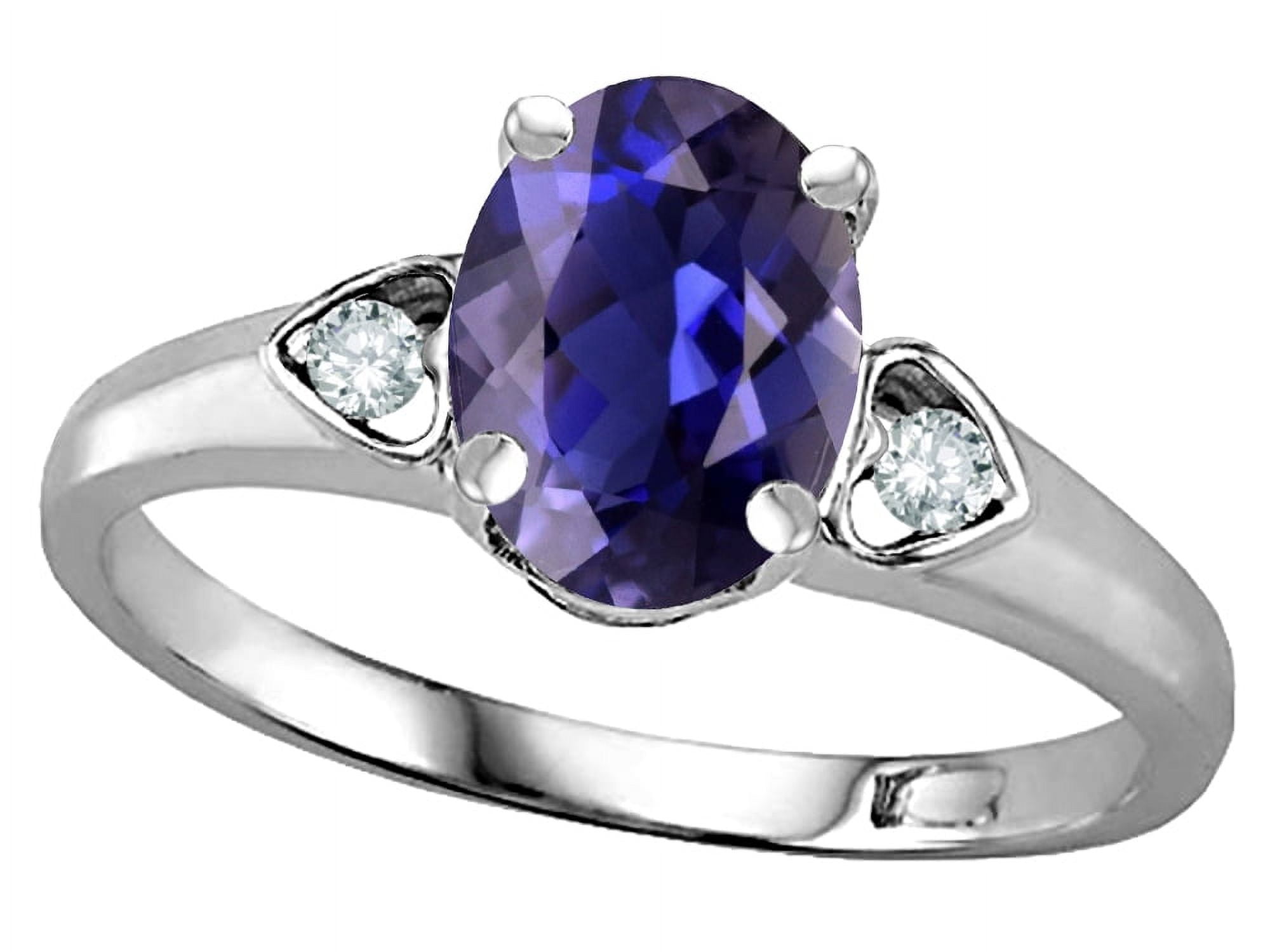 Star K Oval 8x6 Genuine Iolite Love Promise Ring - Walmart.com