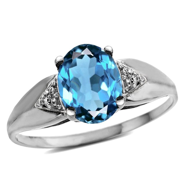 Star K Oval 9x7 Genuine Blue Topaz trillion miracle setting wide band ...