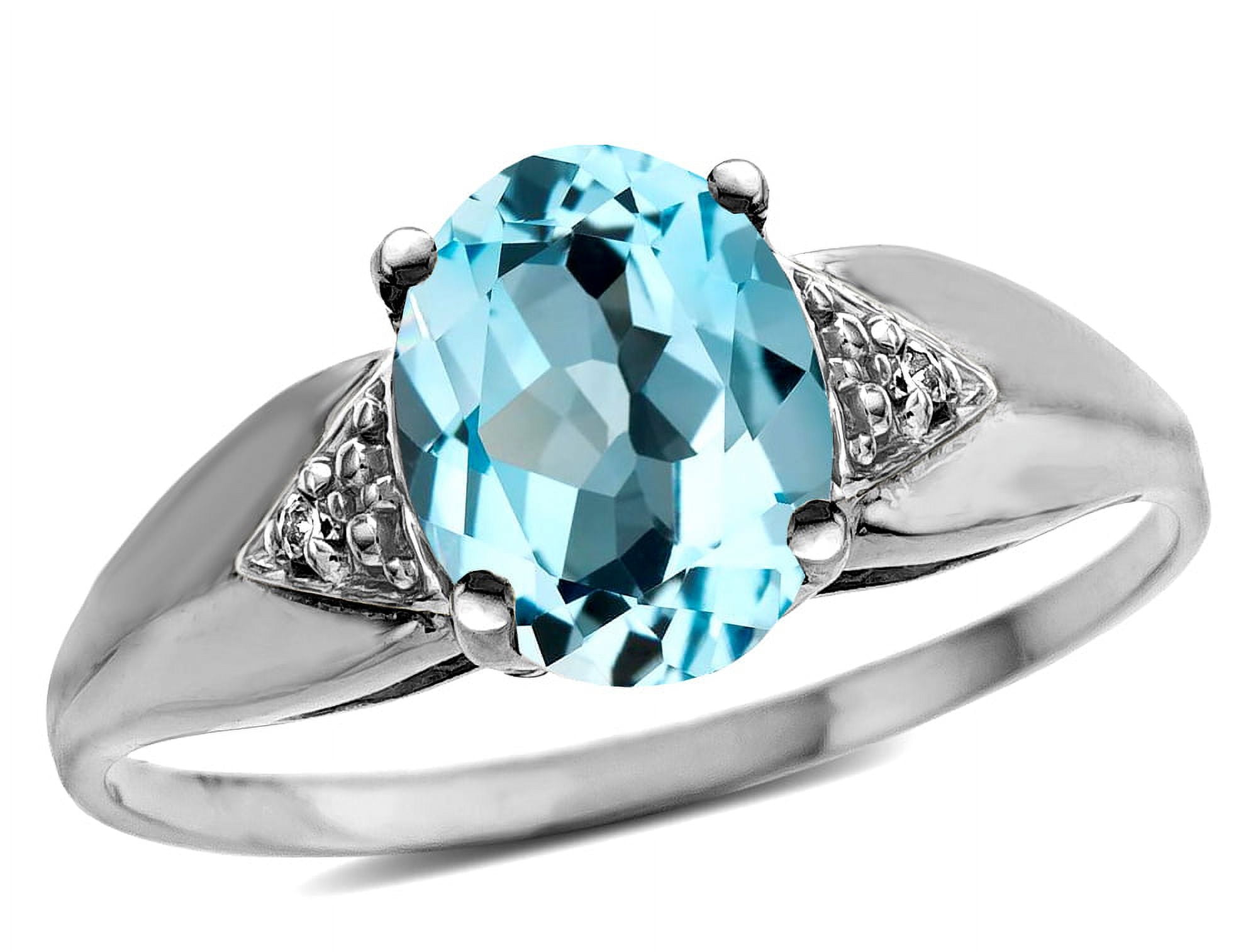 Star K Oval 9x7 Genuine Sky Blue Topaz trillion miracle setting wide ...