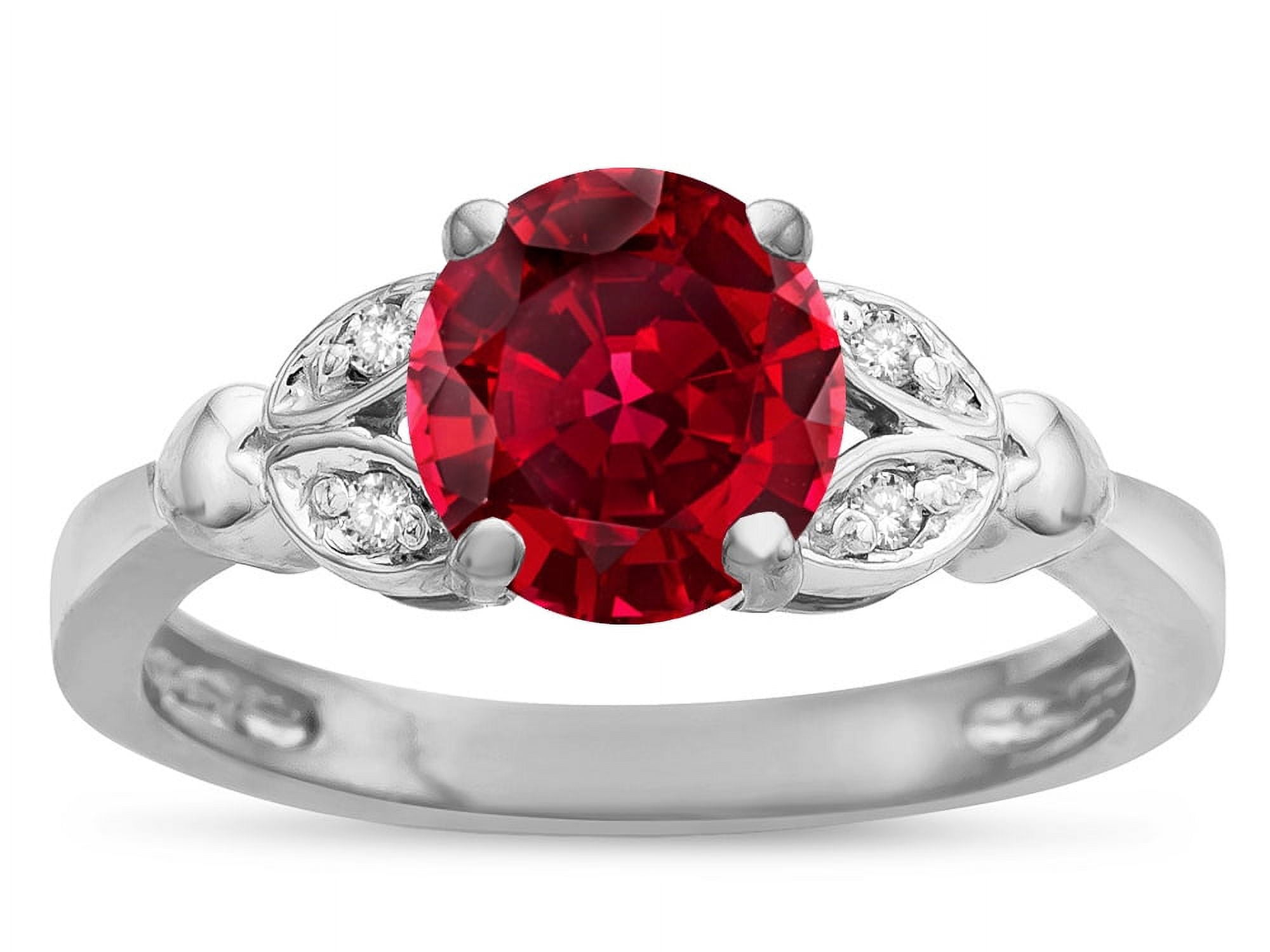 Star K Round 7mm Created Ruby Marquee Design Promise Engagement Ring ...