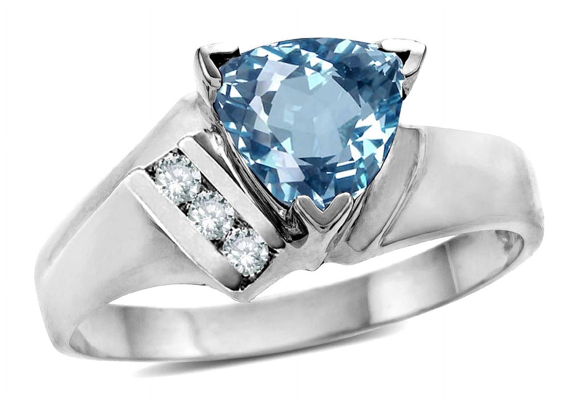 Star K Sky Blue Topaz Trillion Triangle Contemporary Designer Ring ...