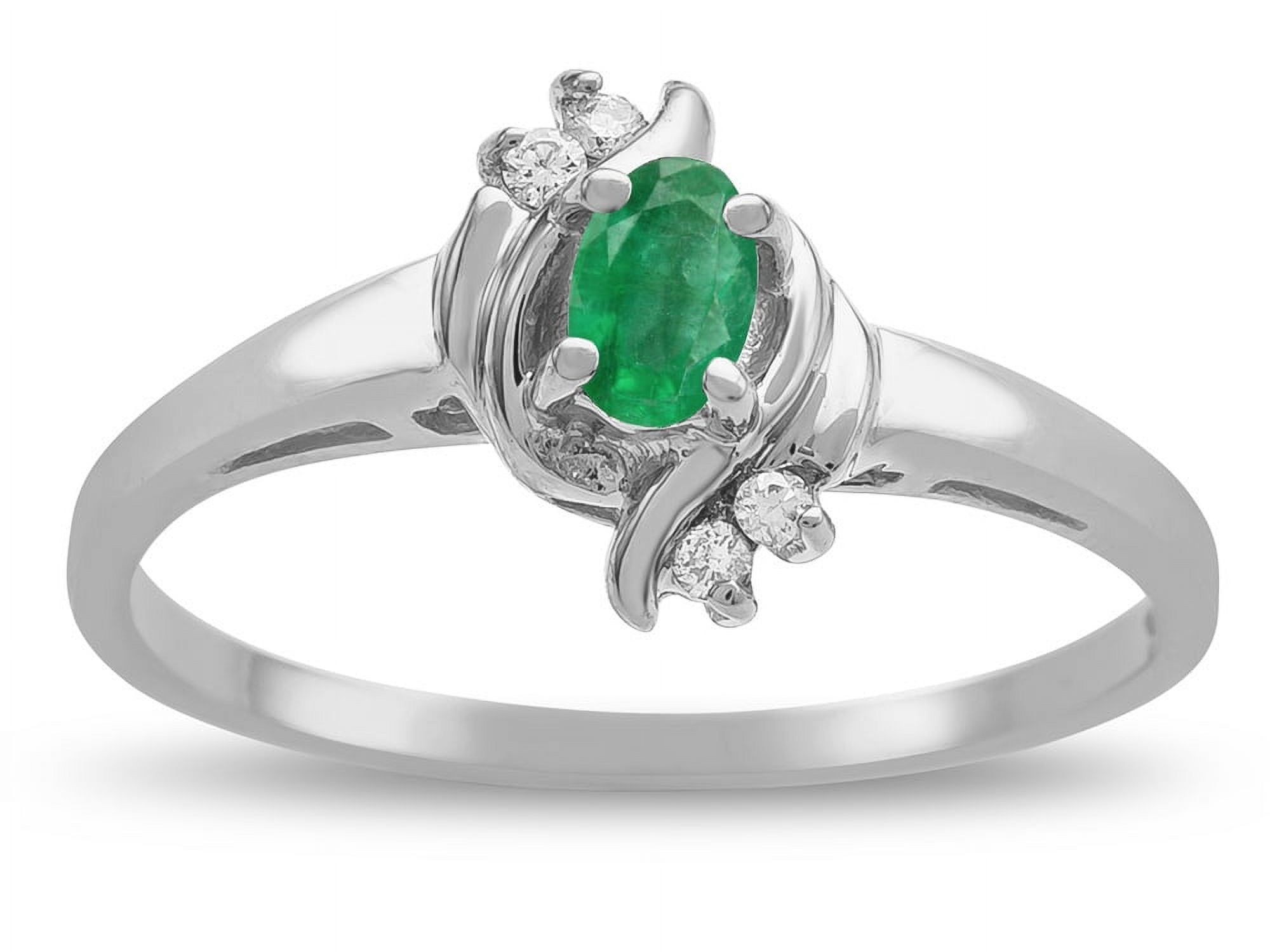 Star K Small Oval 5x3mm Genuine Emerald Bypass Ring - Walmart.com