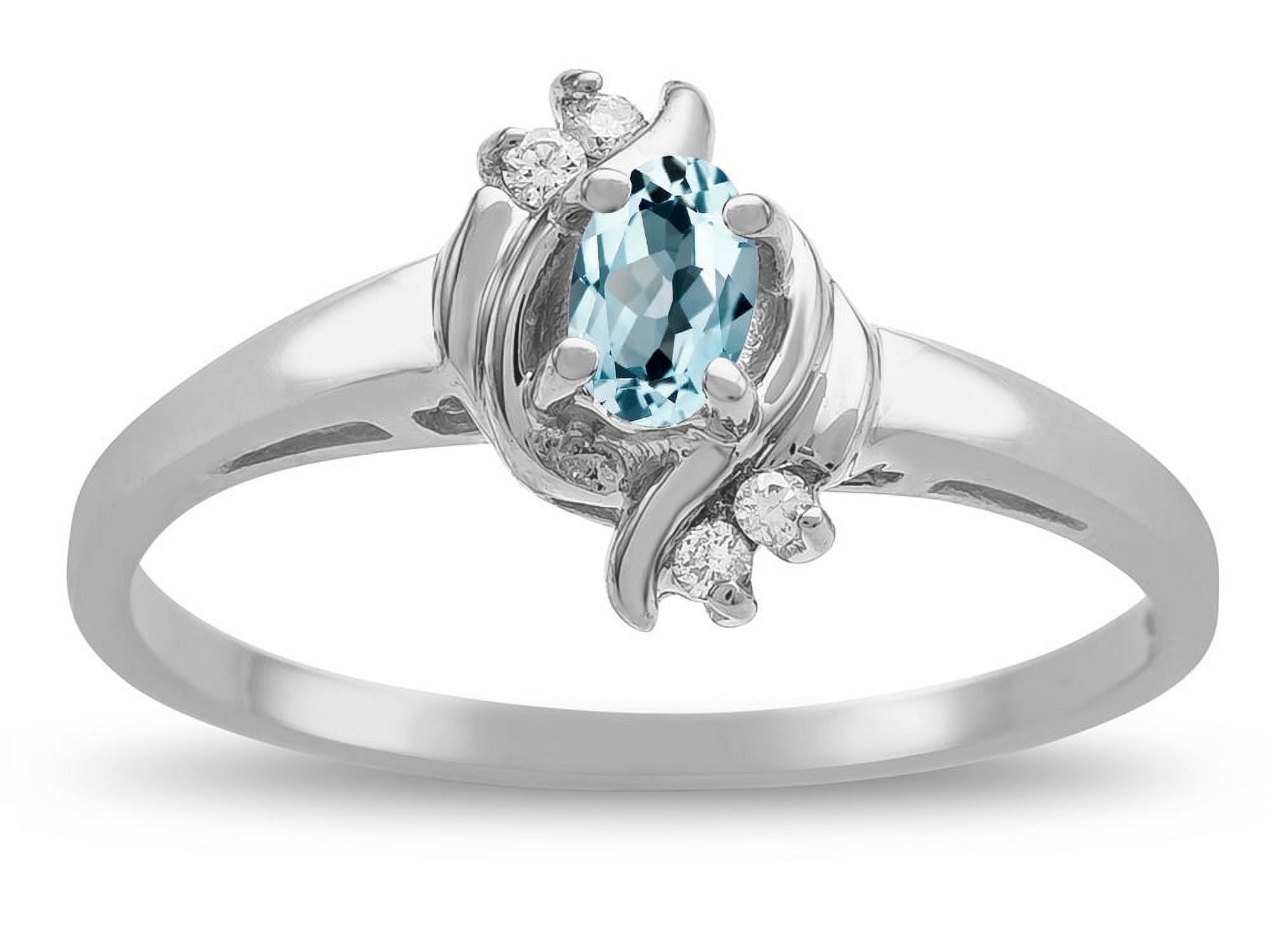 Star K Small Oval 5x3mm Genuine Sky Blue Topaz Bypass Ring - Walmart.com