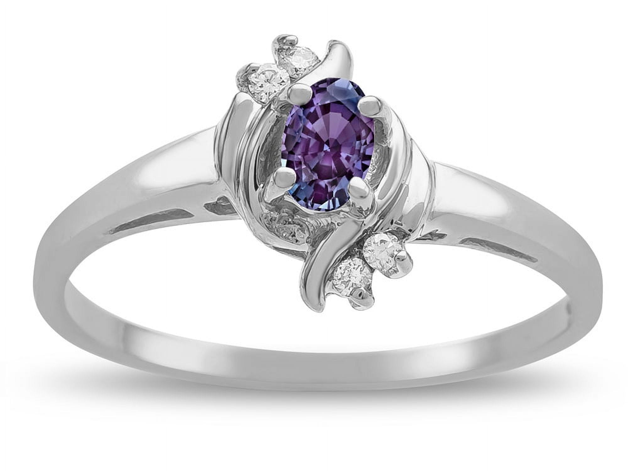 Star K Small Oval 5x3mm Simulated Alexandrite Bypass Ring - Walmart.com