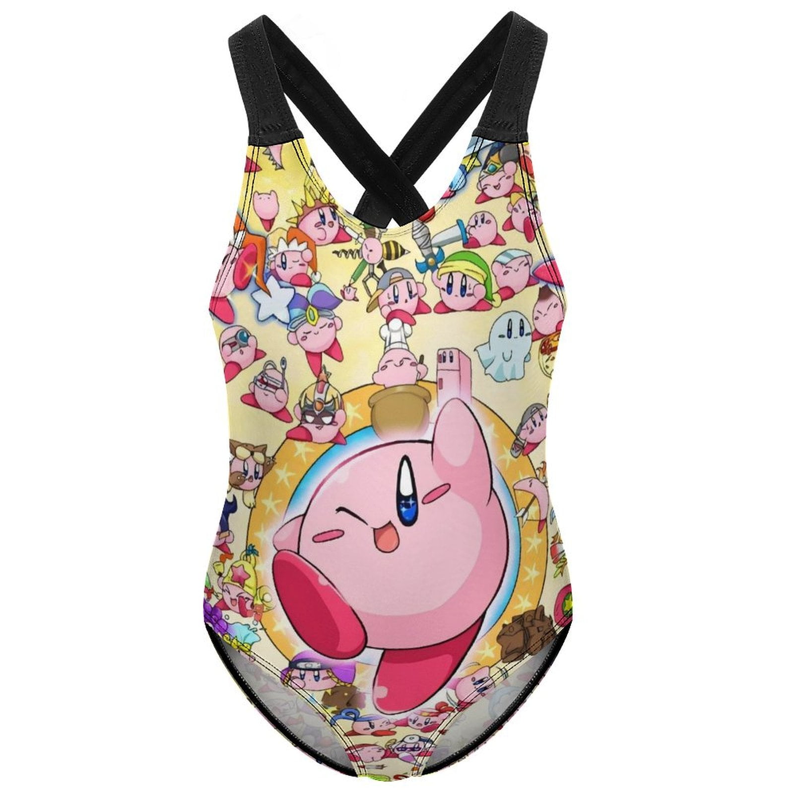 Star Kirby Cartoon girls one-piece swimsuit beach swimsuit suitable for 6-14 years old gifts 12 ...