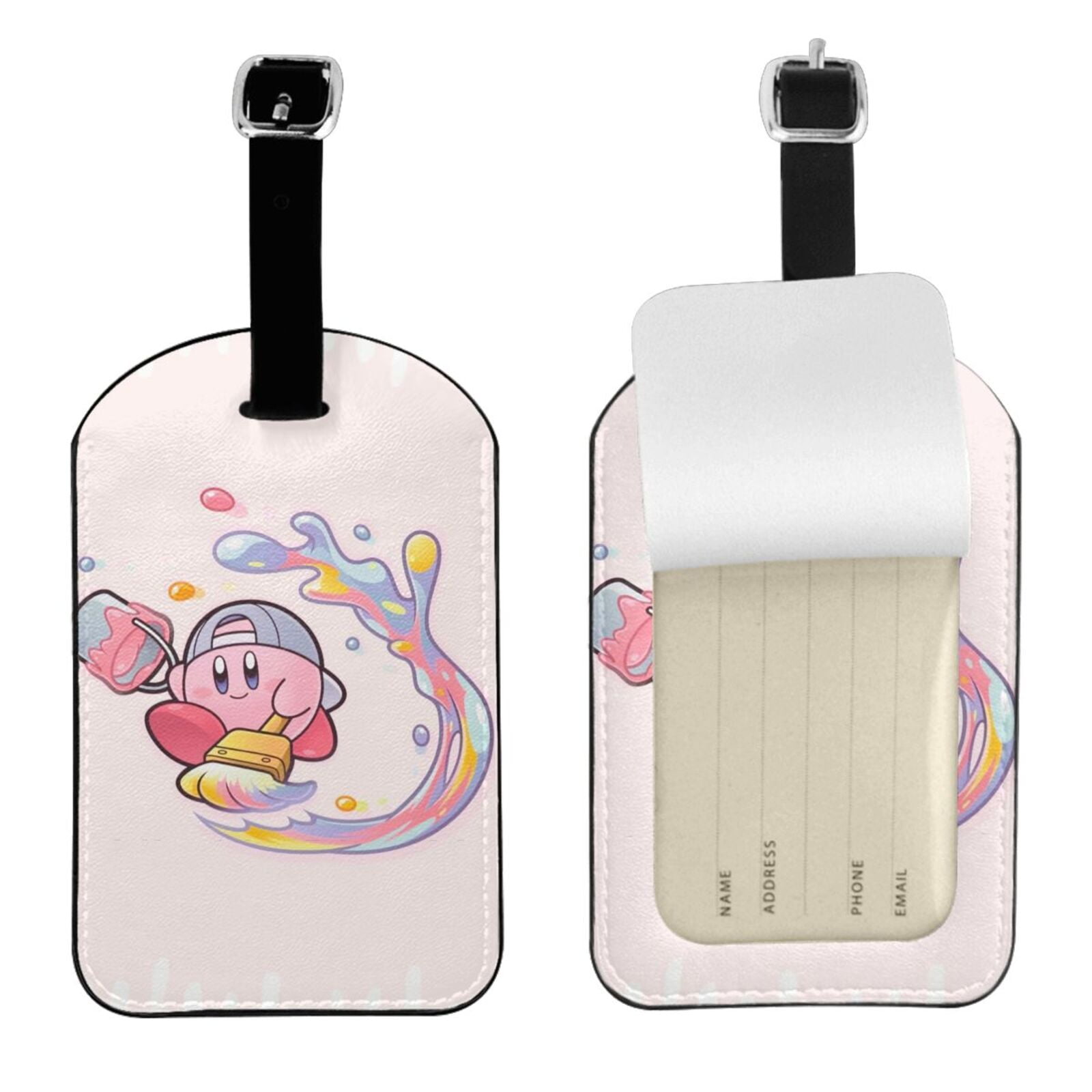 Star Kirby Leather luggage tags hang tags suitcases office work plates ...