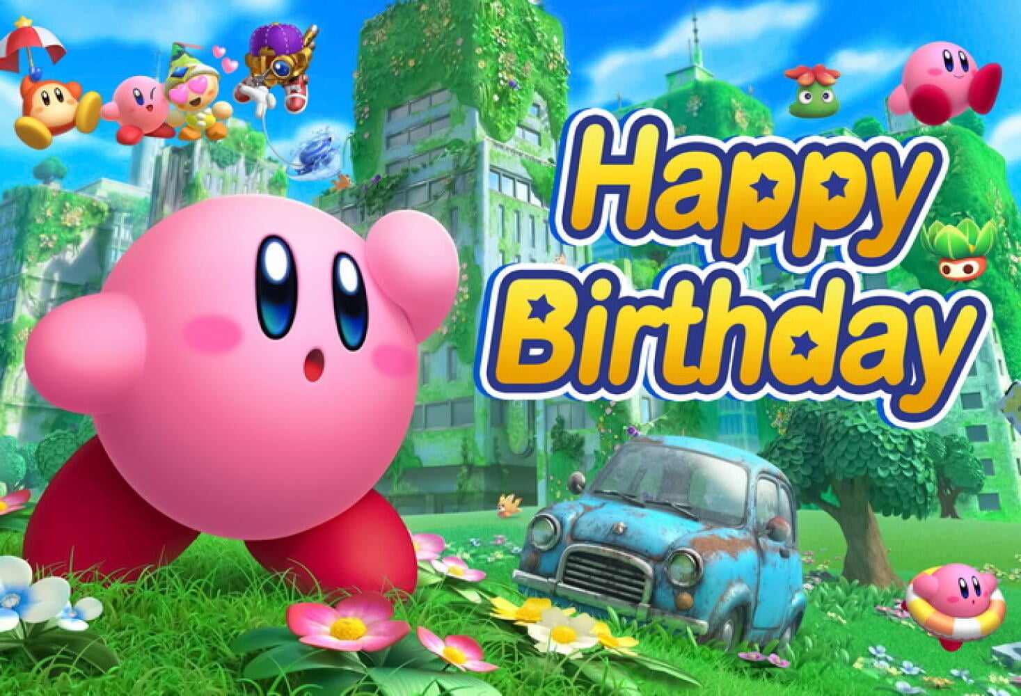 Star Kirby Party Backdrop Birthday Decoration Girls First Birthday ...