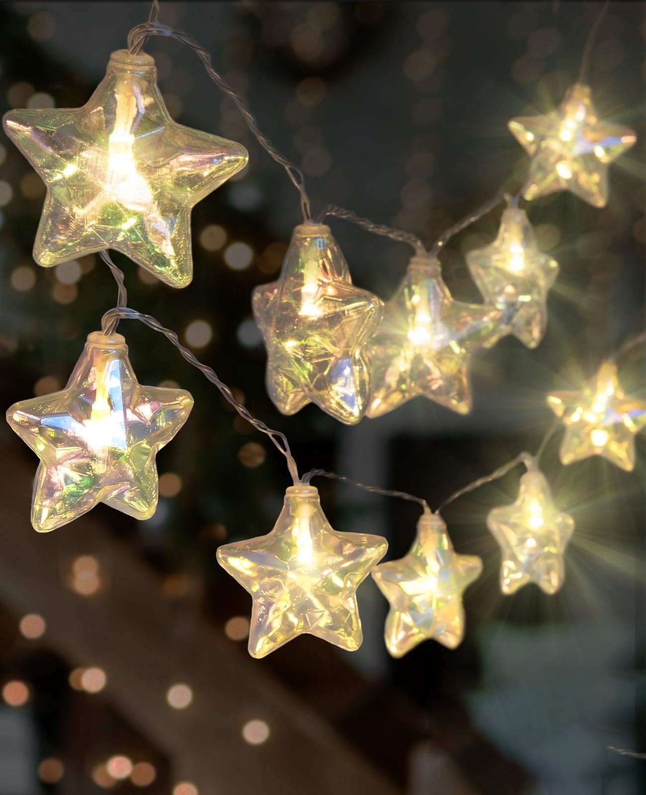 Star LED String Lights – Battery - Powered 40 LED Twinkling Fairy ...
