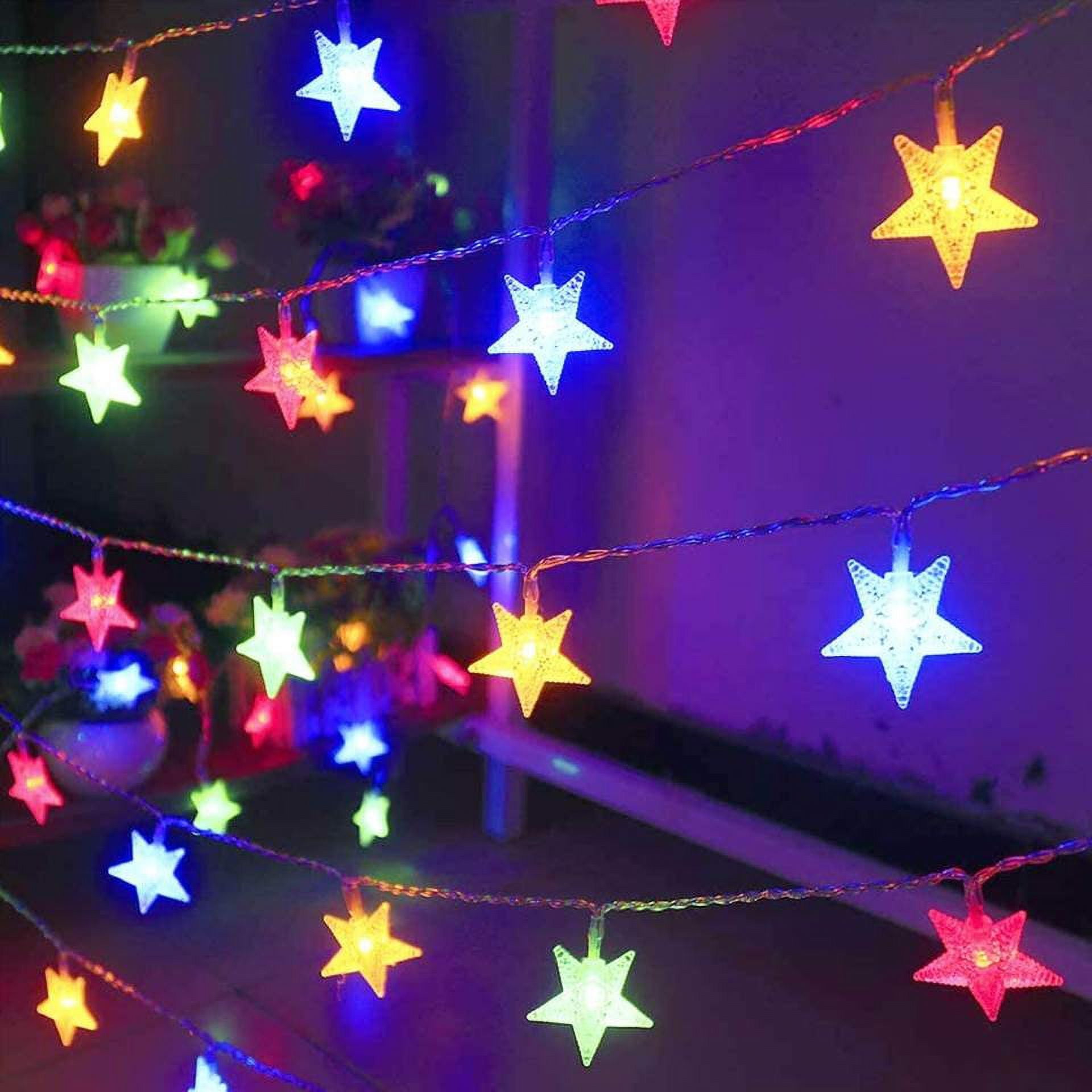 Star Lights Star String Lights 33Ft 80 LED Star Fairy Lights Battery ...