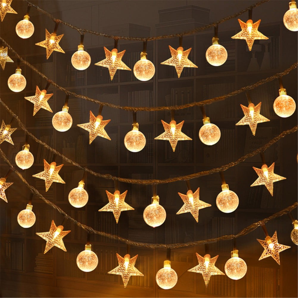 Star Lights Star String Lights Battery Operated, Warm White Star Fairy ...