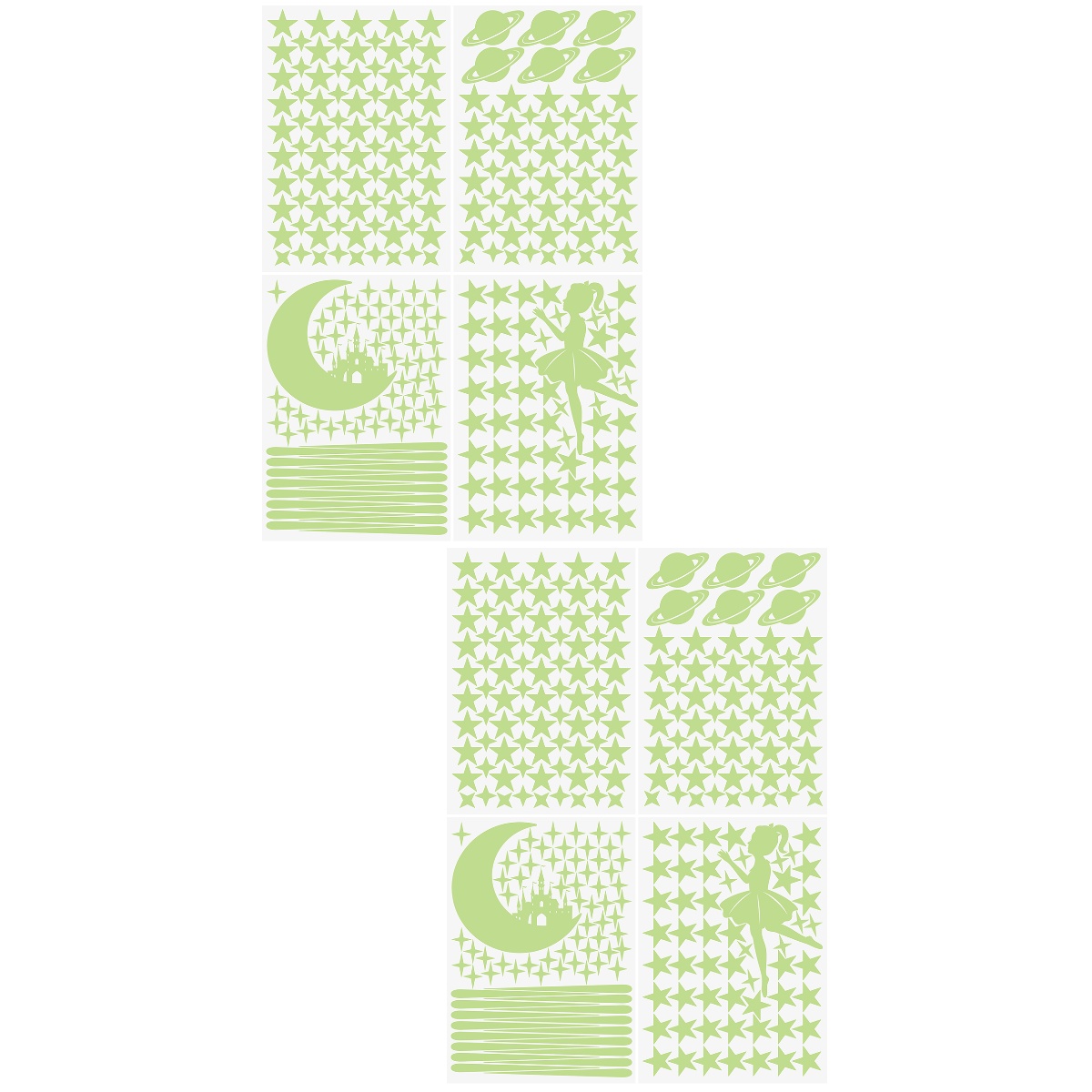 Star Luminous Decals Glow The Dark Wall Stickers Kids Room Decor Shine ...