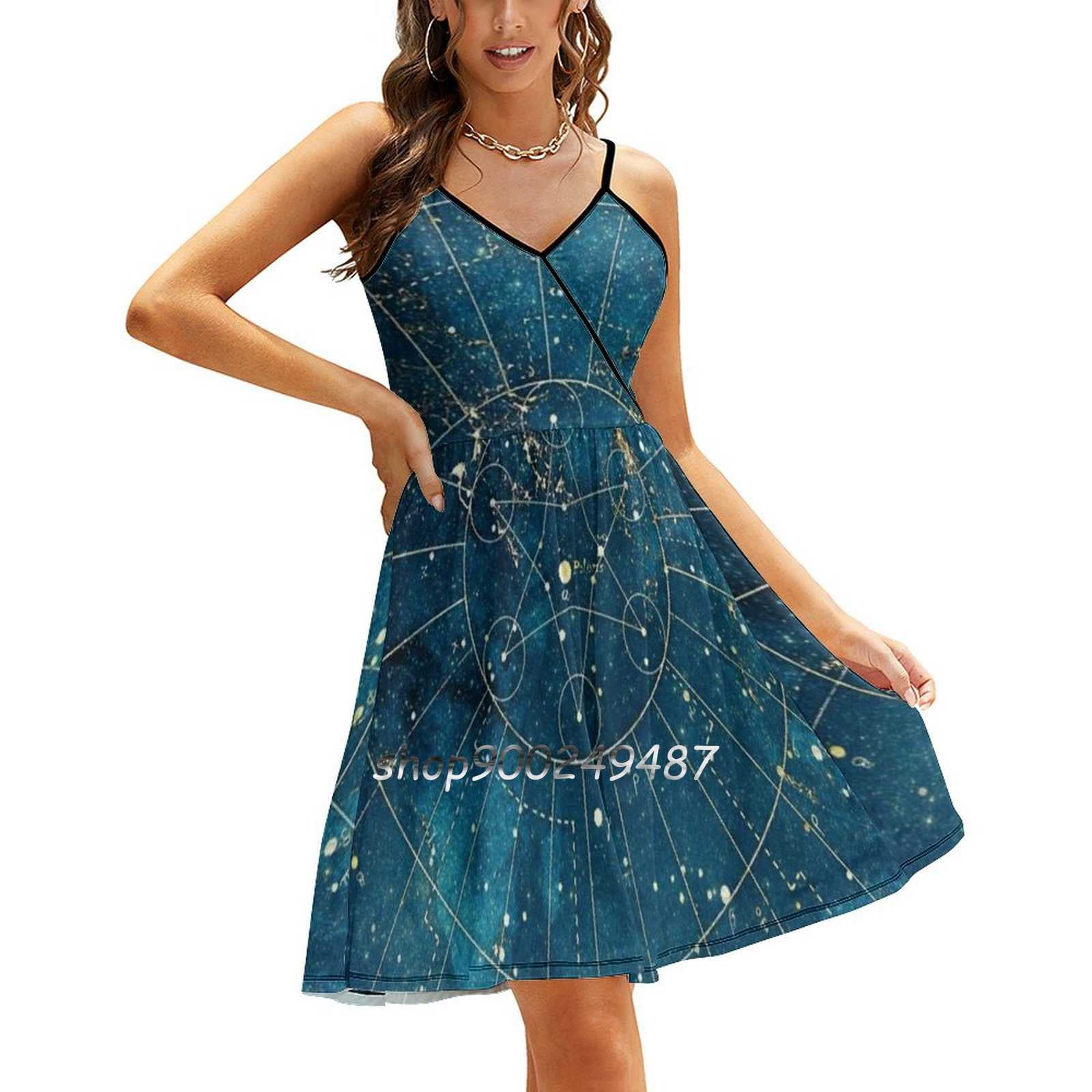 Star Map : : City Lights Square Neck Dress Sweet Summer Dress Women ...