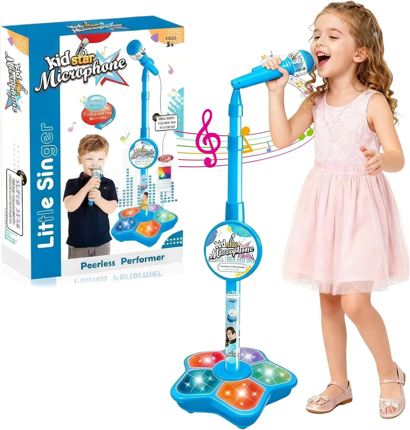 Star Microphone with Stand, All in One Microphone Toy, 2025 New Karaoke ...