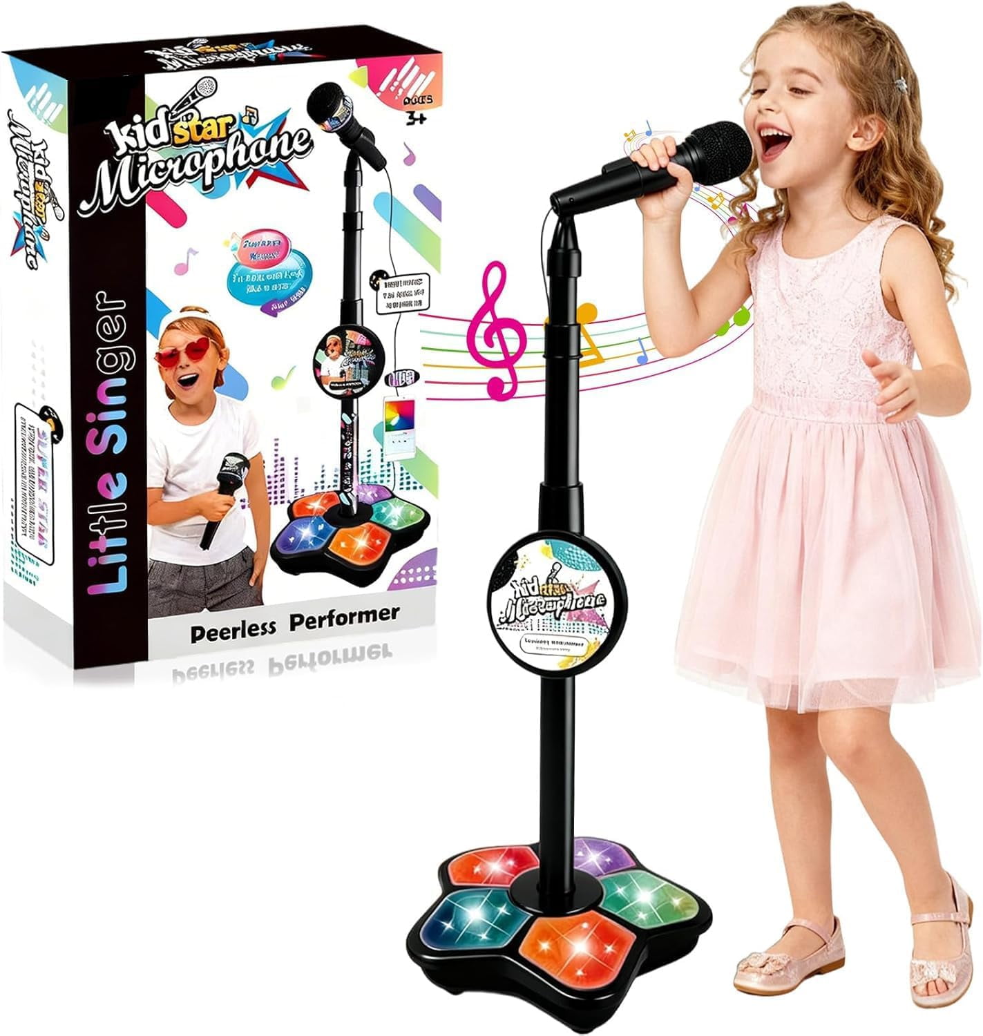 Star Microphone with Stand, All in One Microphone Toy, 2025 New Karaoke ...