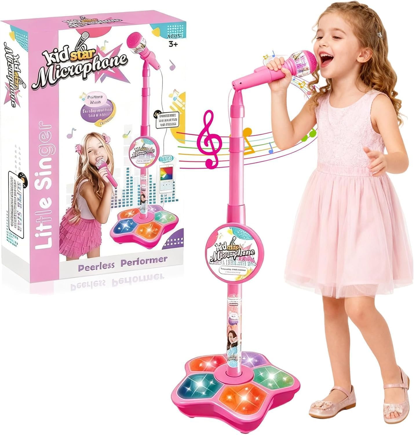 Star Microphone with Stand, All in One Microphone Toy, 2025 New Karaoke ...
