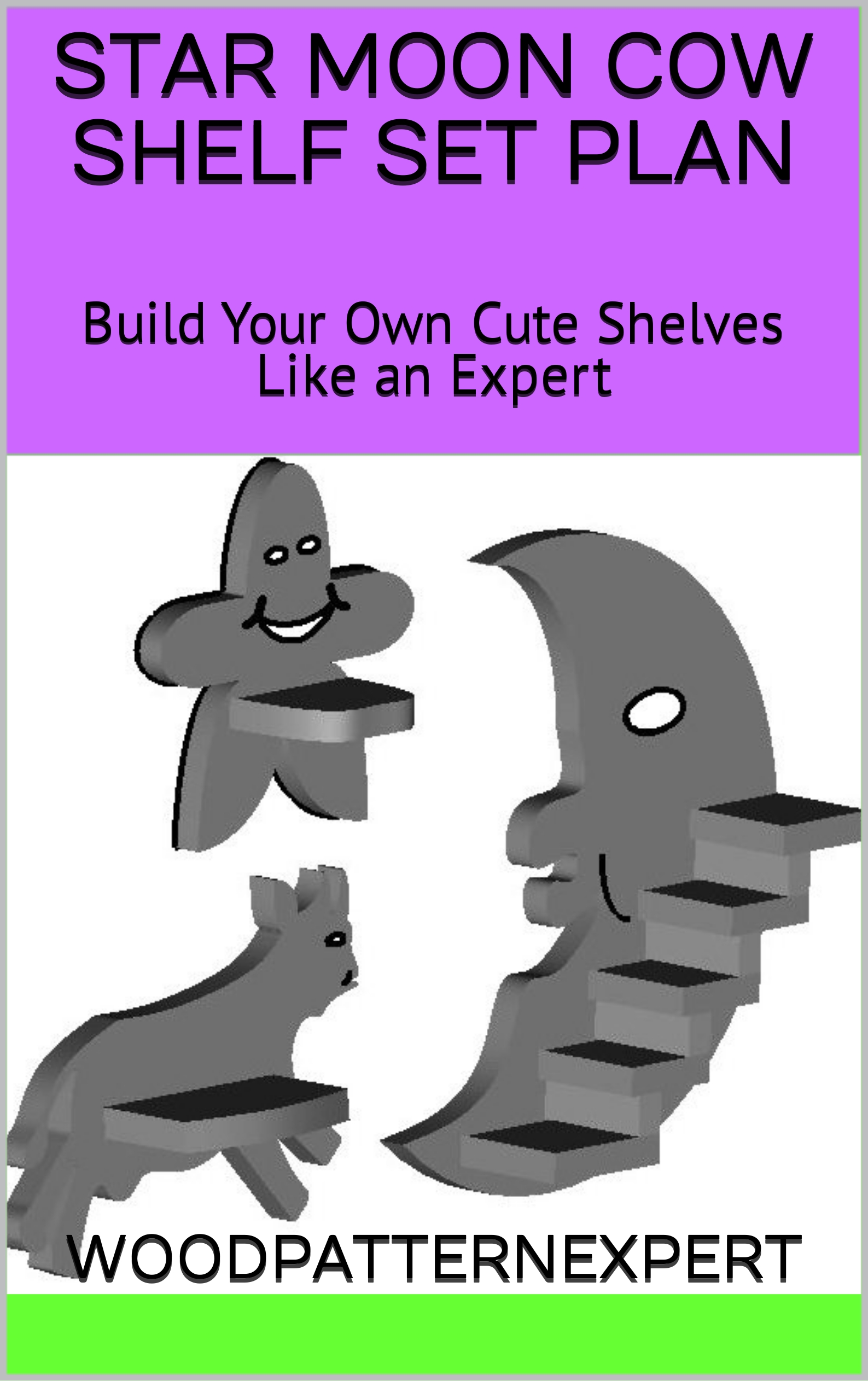 Star Moon Cow Shelf Set How-to Book; Paper Pattern Plan to DIY and ...